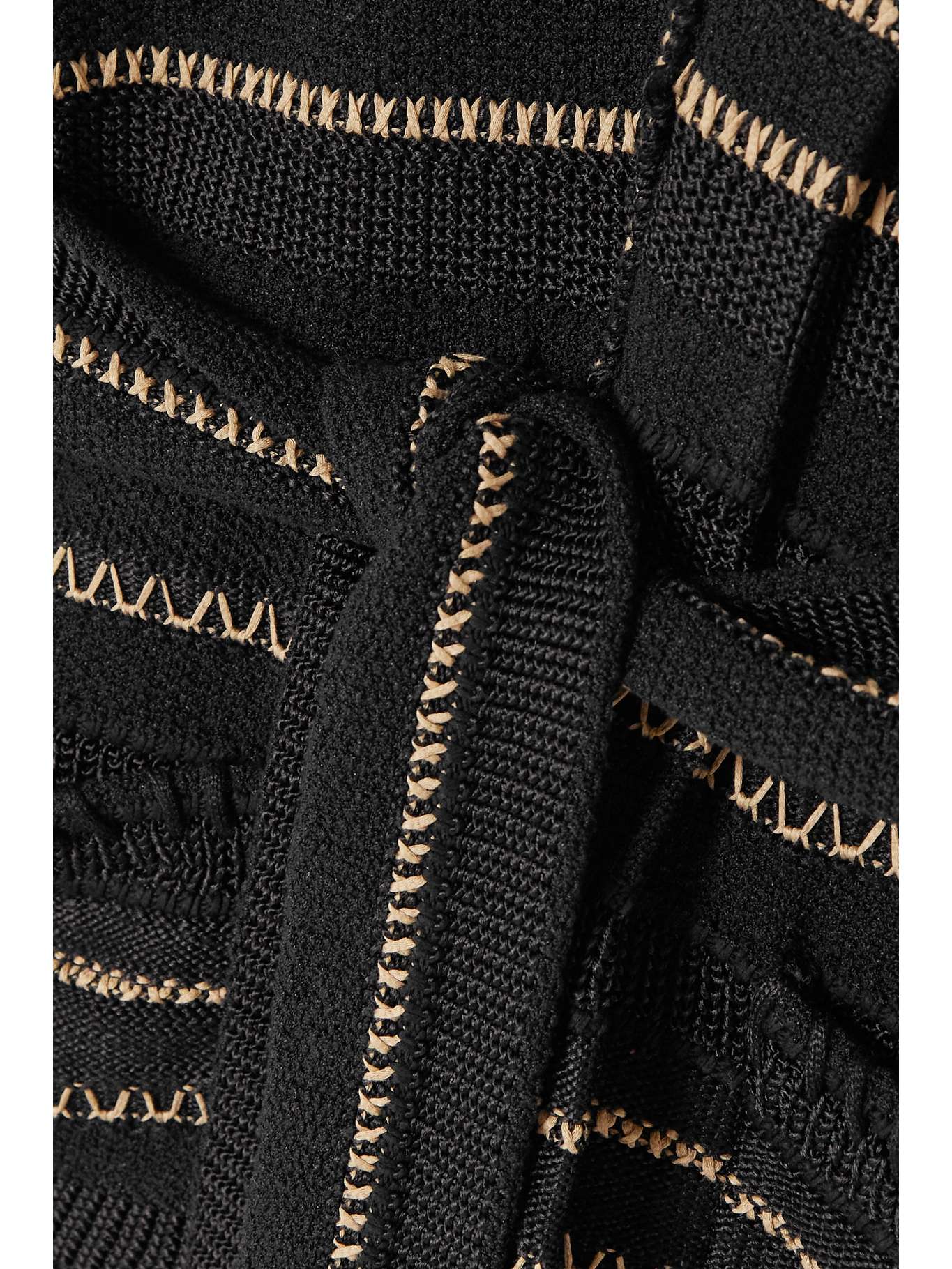 RALPH LAUREN COLLECTION Embroidered striped crochet-knit silk and linen ...