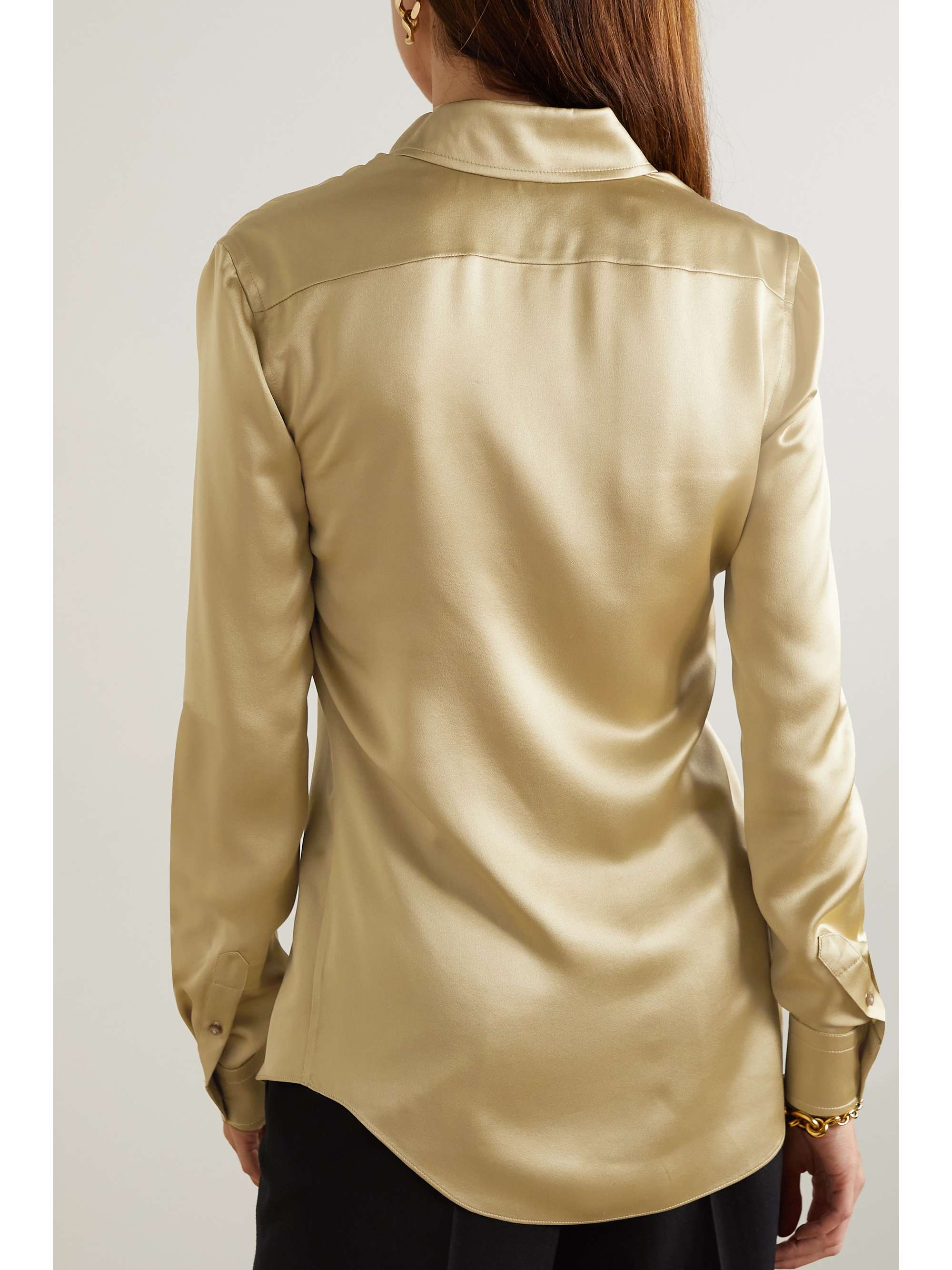 RALPH LAUREN COLLECTION Cameron silk-satin shirt | NET-A-PORTER