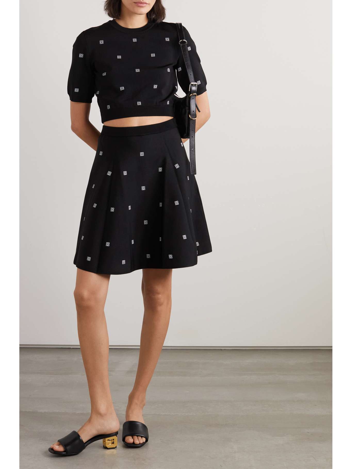 4G embroidered stretch-knit mini skirt | NET-A-PORTER