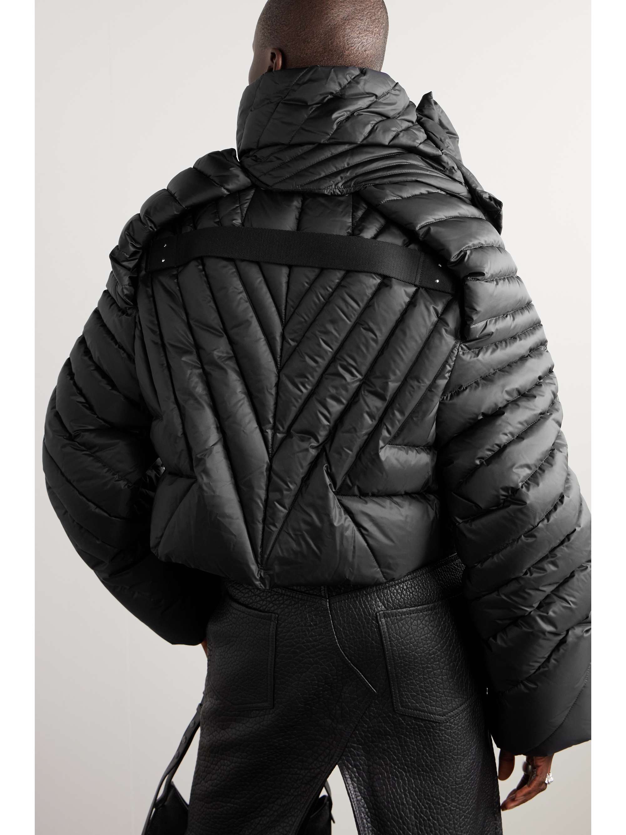 MONCLER + RICK OWENS Radiance convertible cropped quilted shell down ...
