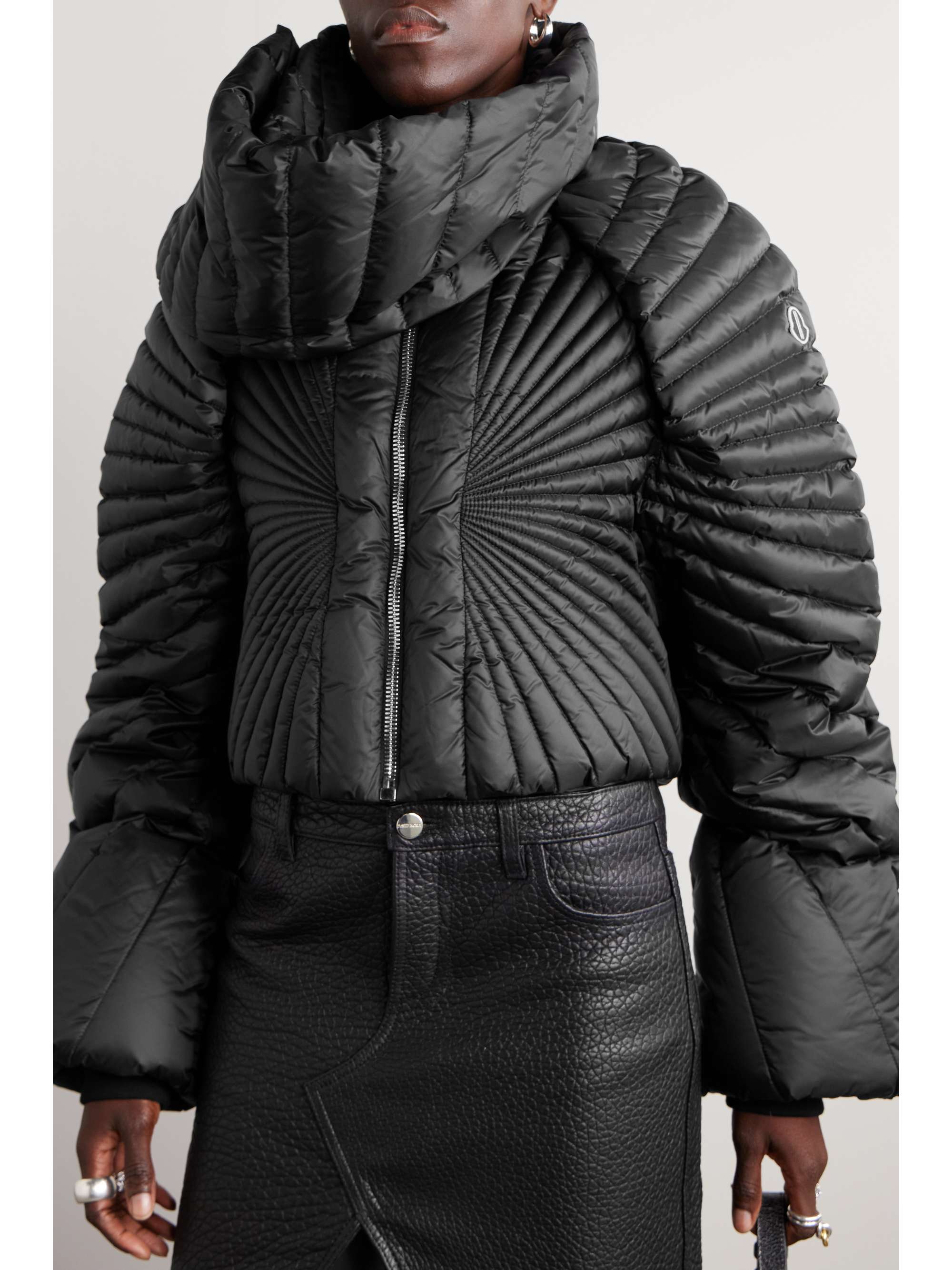 MONCLER + RICK OWENS Radiance convertible cropped quilted shell down ...