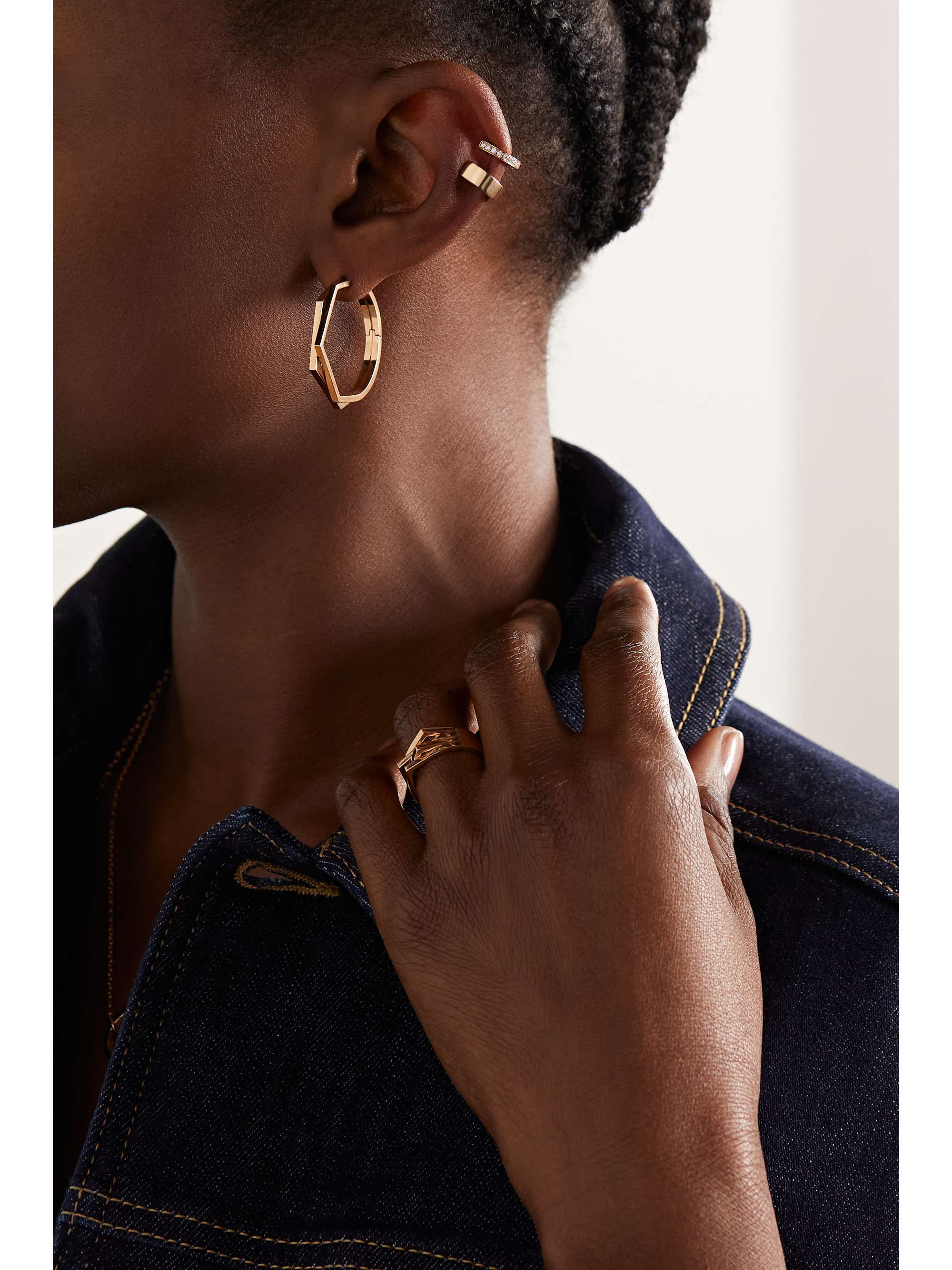 REPOSSI Antifer Large 18-karat rose gold single hoop earring | NET-A-PORTER