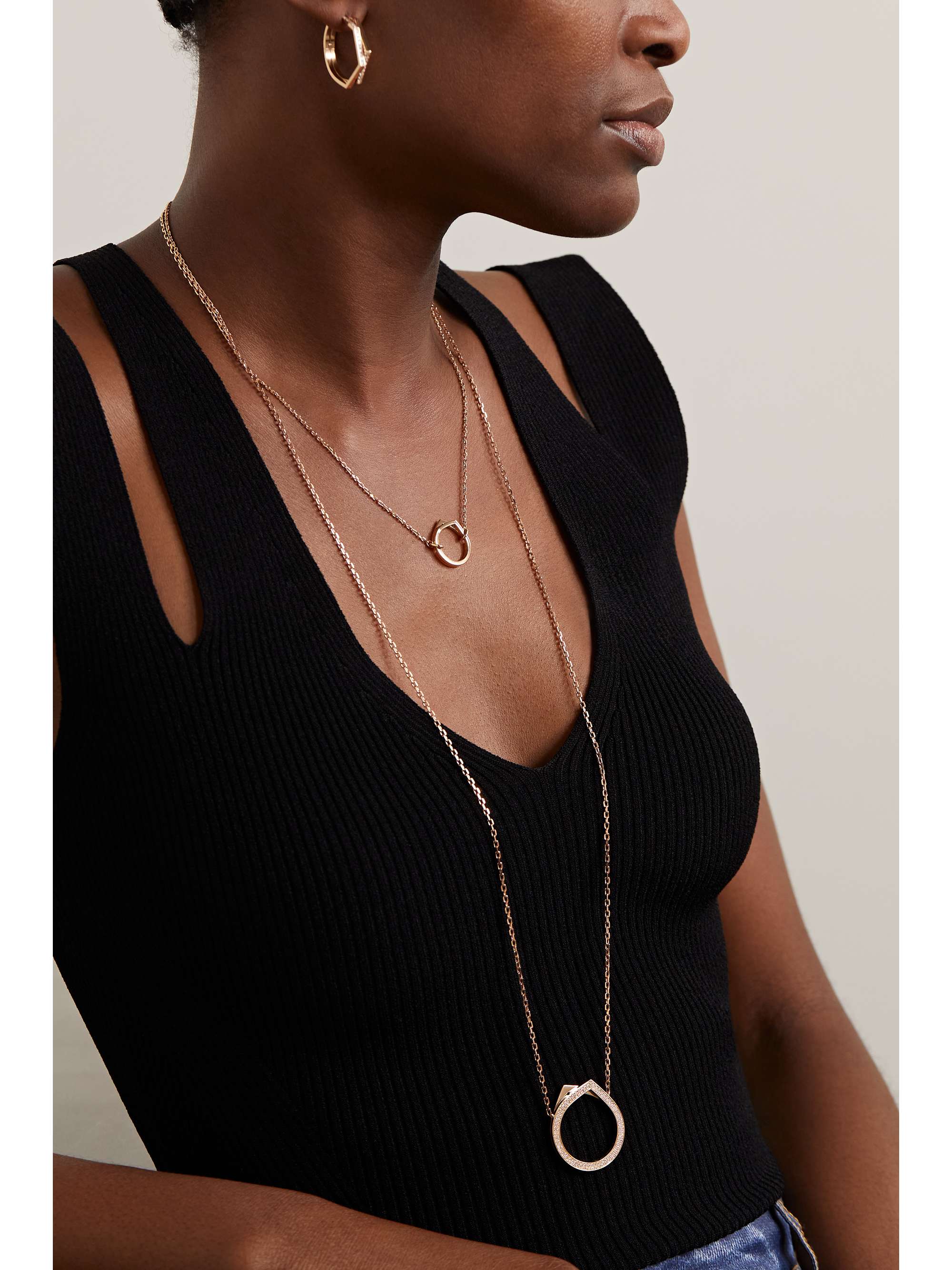 REPOSSI Antifer 14-karat rose gold diamond necklace | NET-A-PORTER