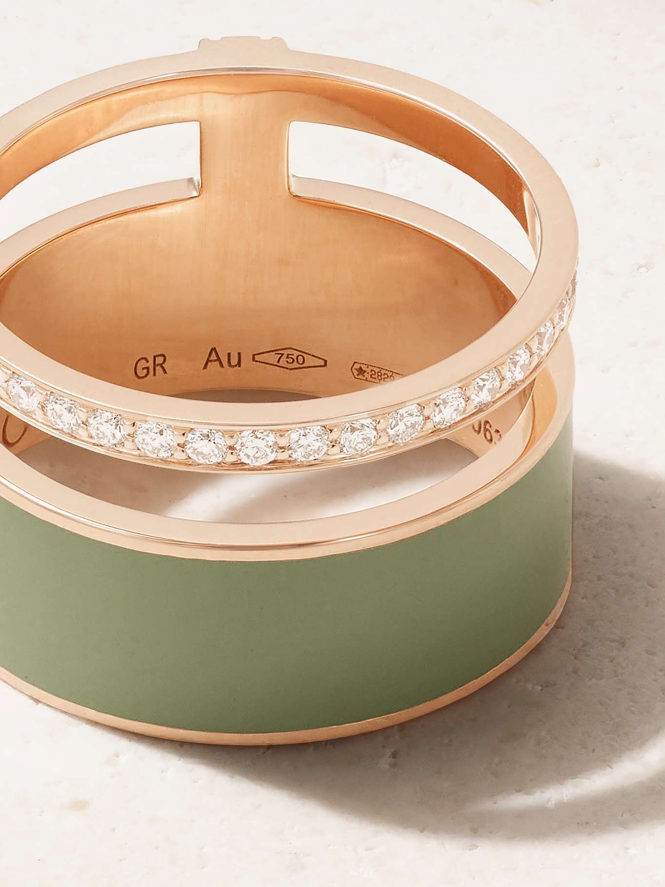 Berbere Chromatic 18-karat rose gold, enamel and diamond ring | NET-A ...