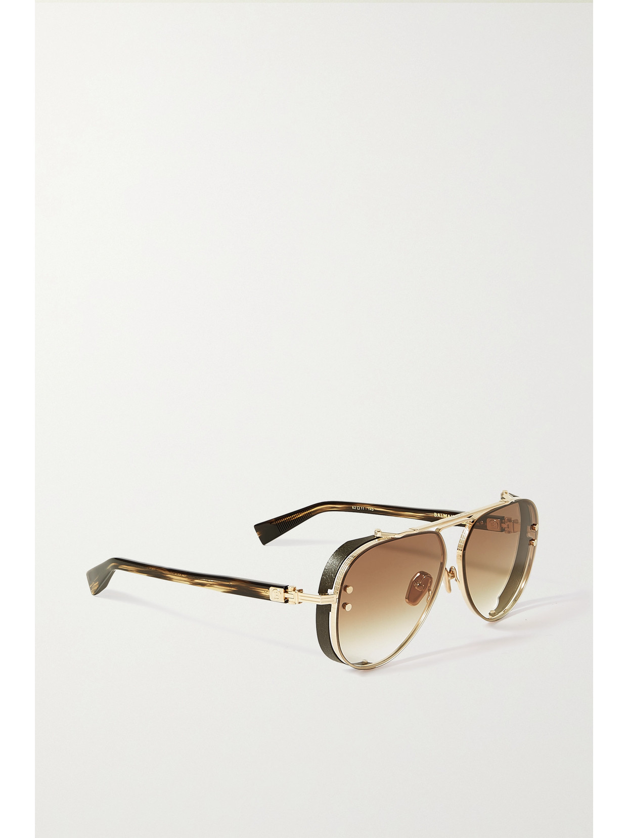 Balmain Captaine Aviator-style Gold-tone And Acetate Sunglasses In ...