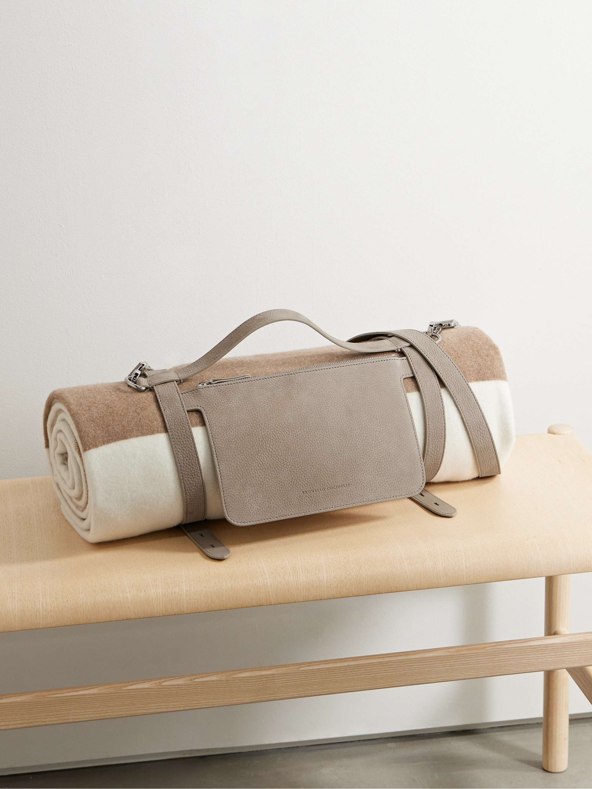 BRUNELLO CUCINELLI Textured-leather blanket holder | NET-A-PORTER