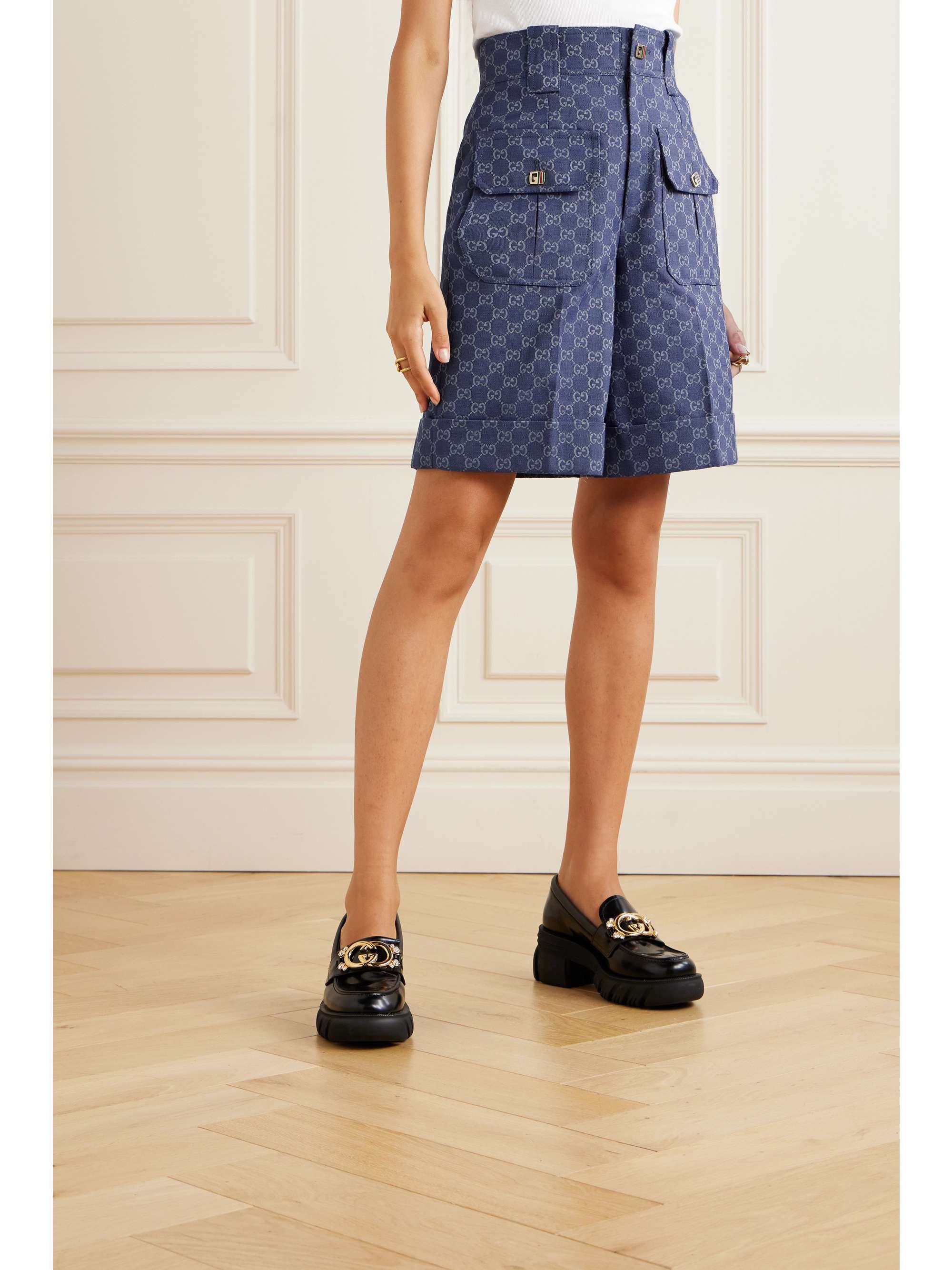 Gucci Cotton Blend Jacquard Shorts Net A Porter