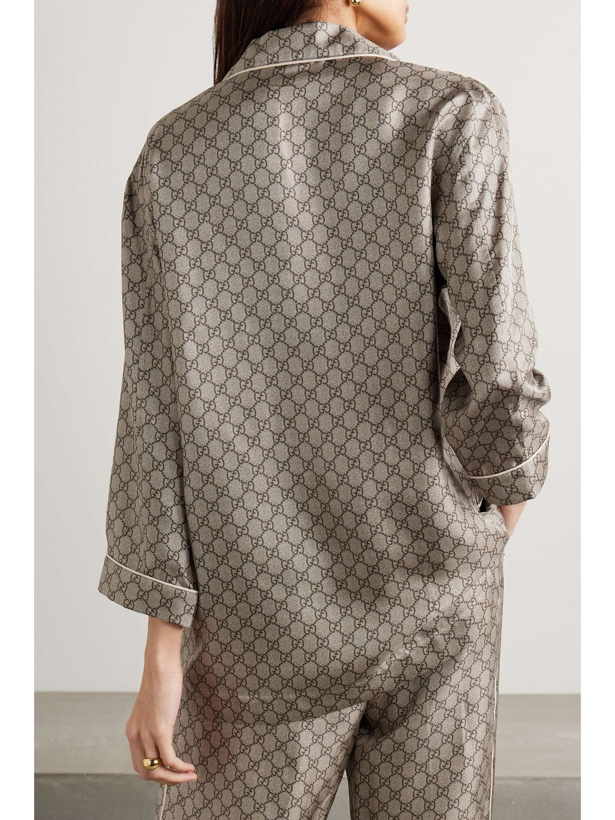 GUCCI Silk-satin jacquard shirt | NET-A-PORTER