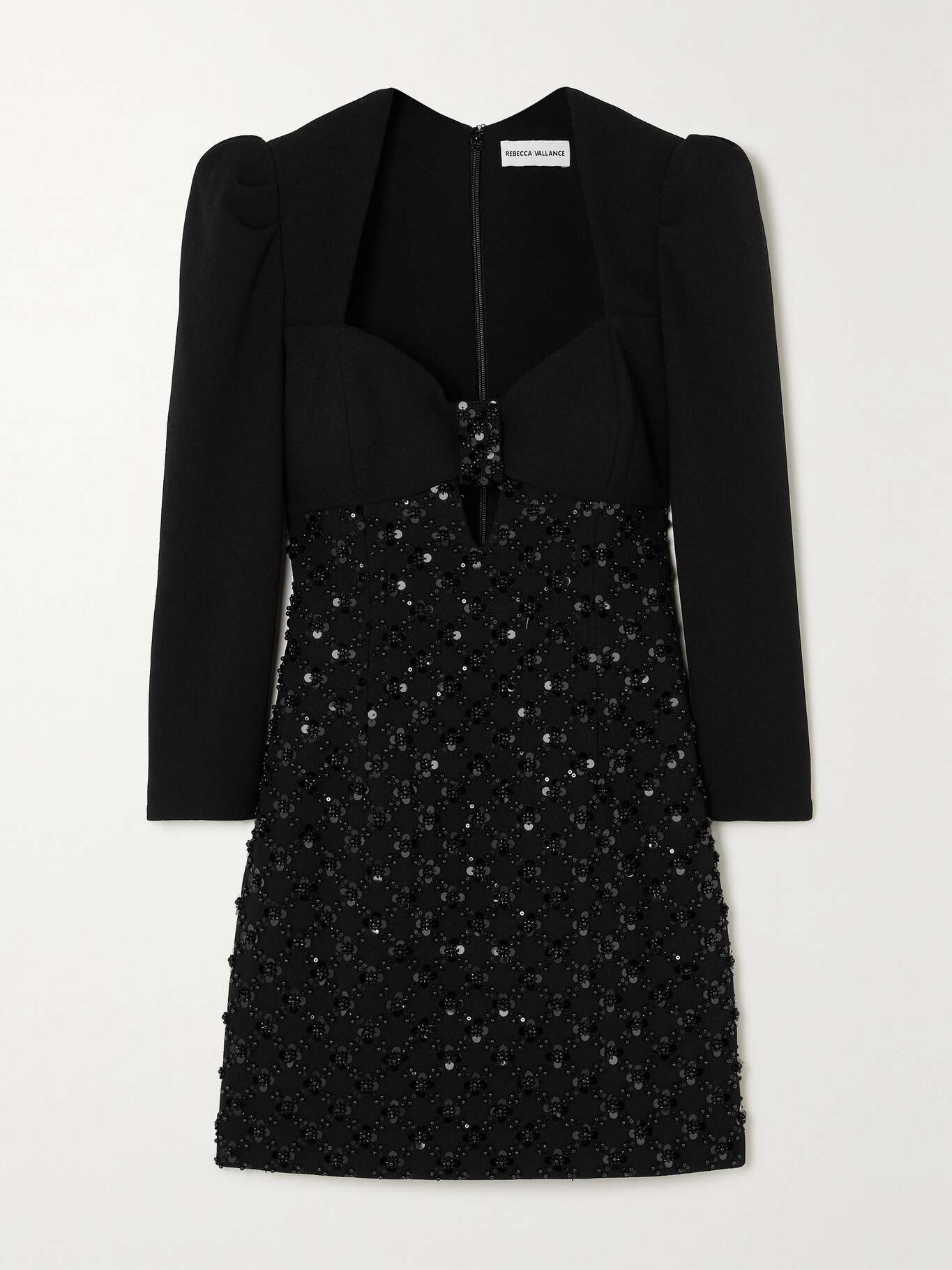 REBECCA VALLANCE Marie cutout embellished cady mini dress | NET-A-PORTER