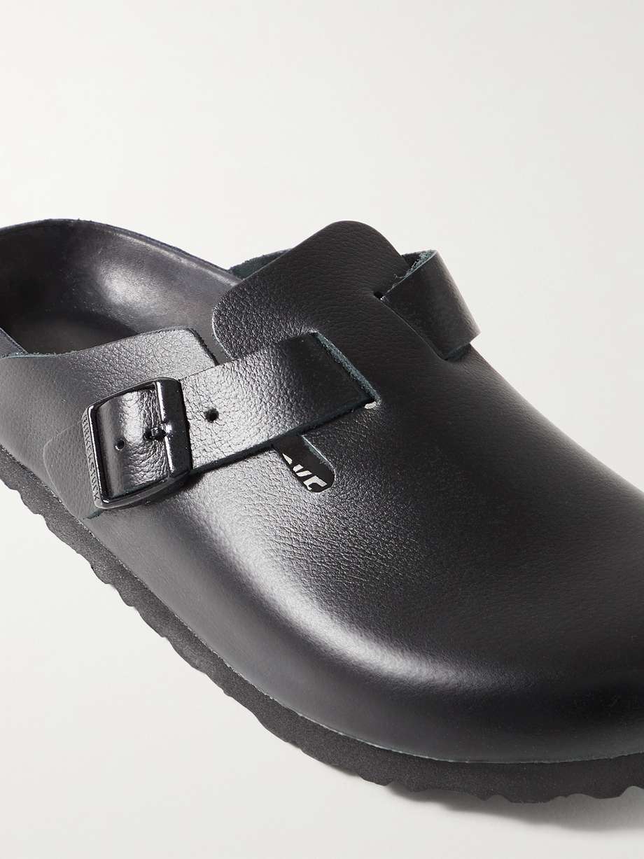 BIRKENSTOCK Boston suede-trimmed leather clogs | NET-A-PORTER