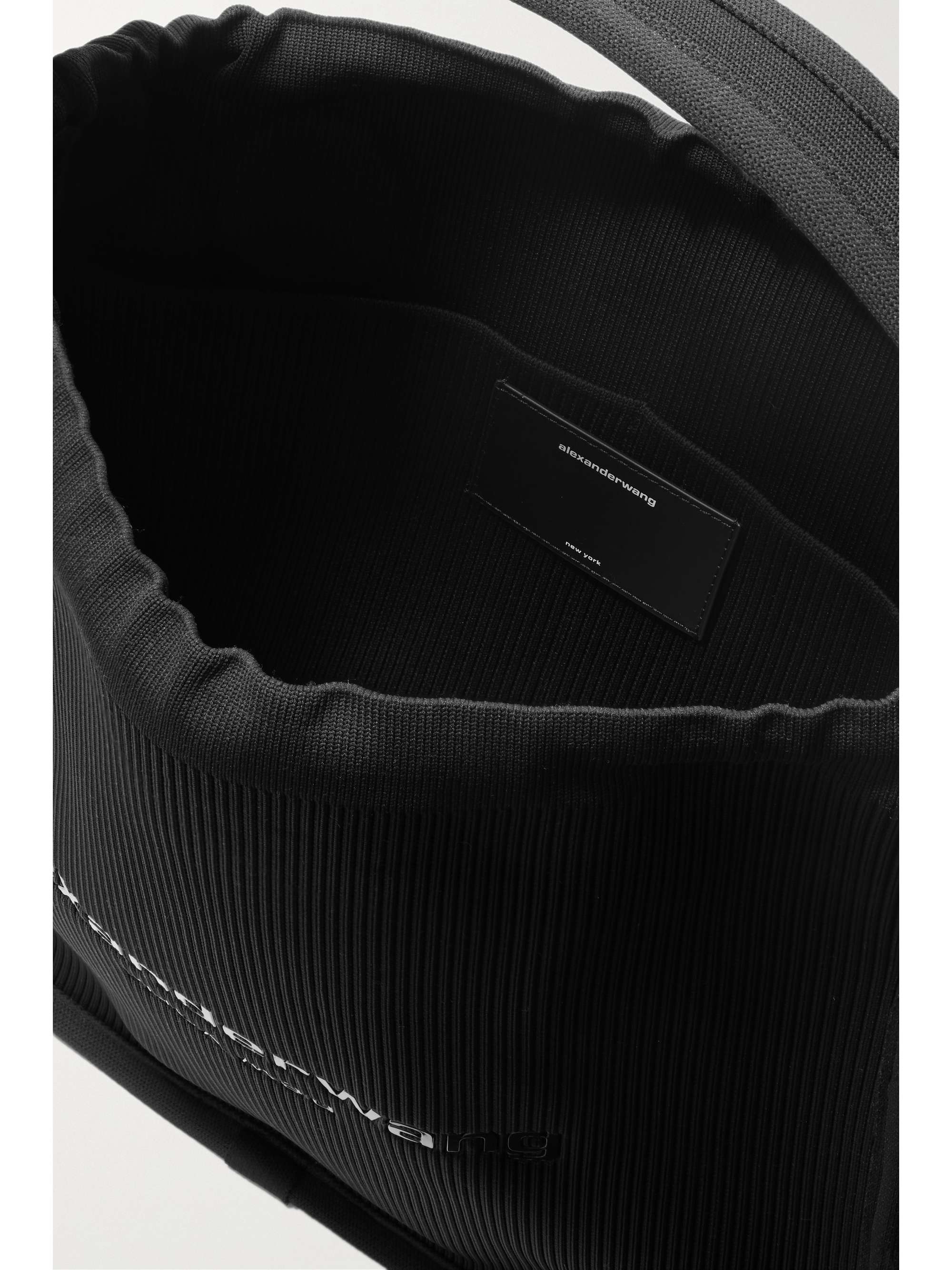 ALEXANDER WANG Ryan large appliquéd ribbed-knit tote | NET-A-PORTER