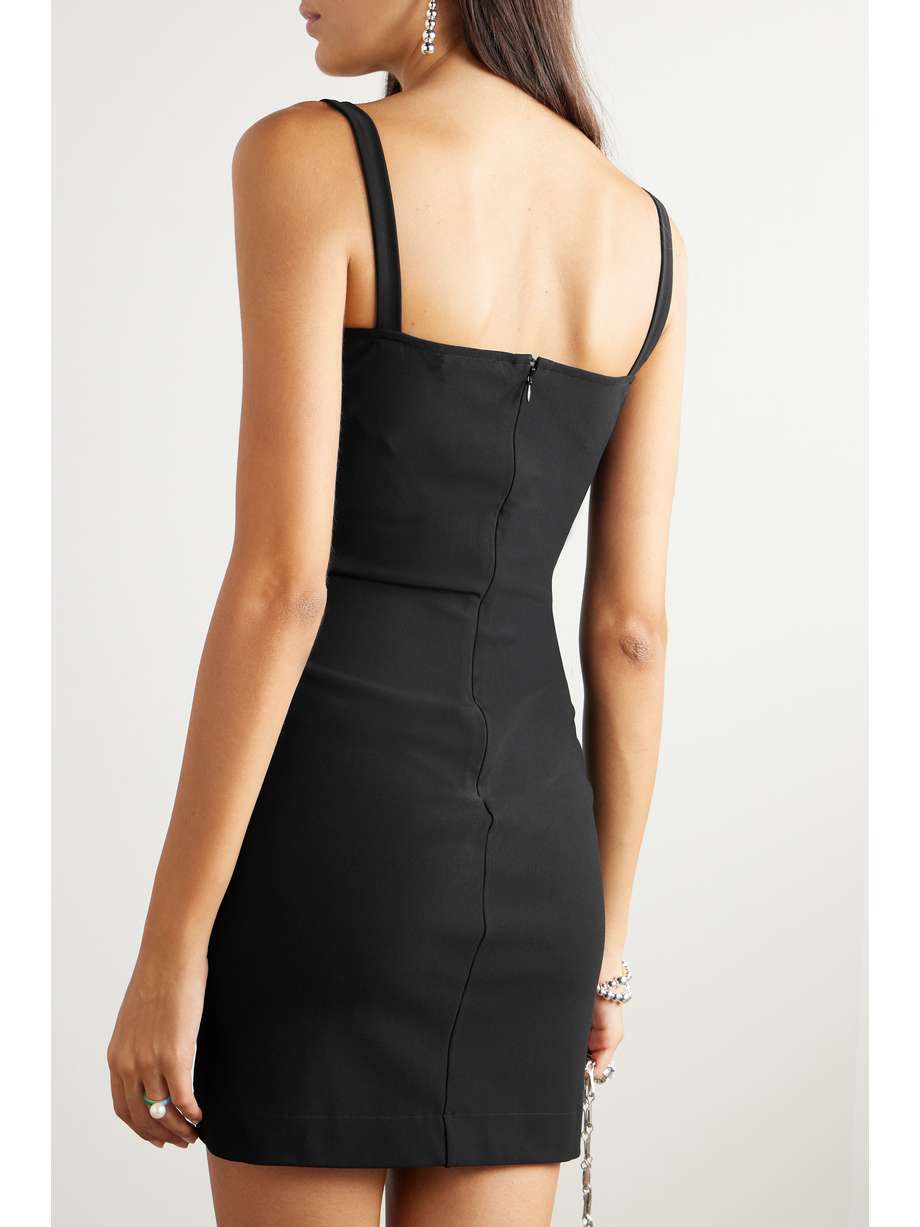 NENSI DOJAKA Paneled cutout stretch-crepe and tulle mini dress | NET-A ...