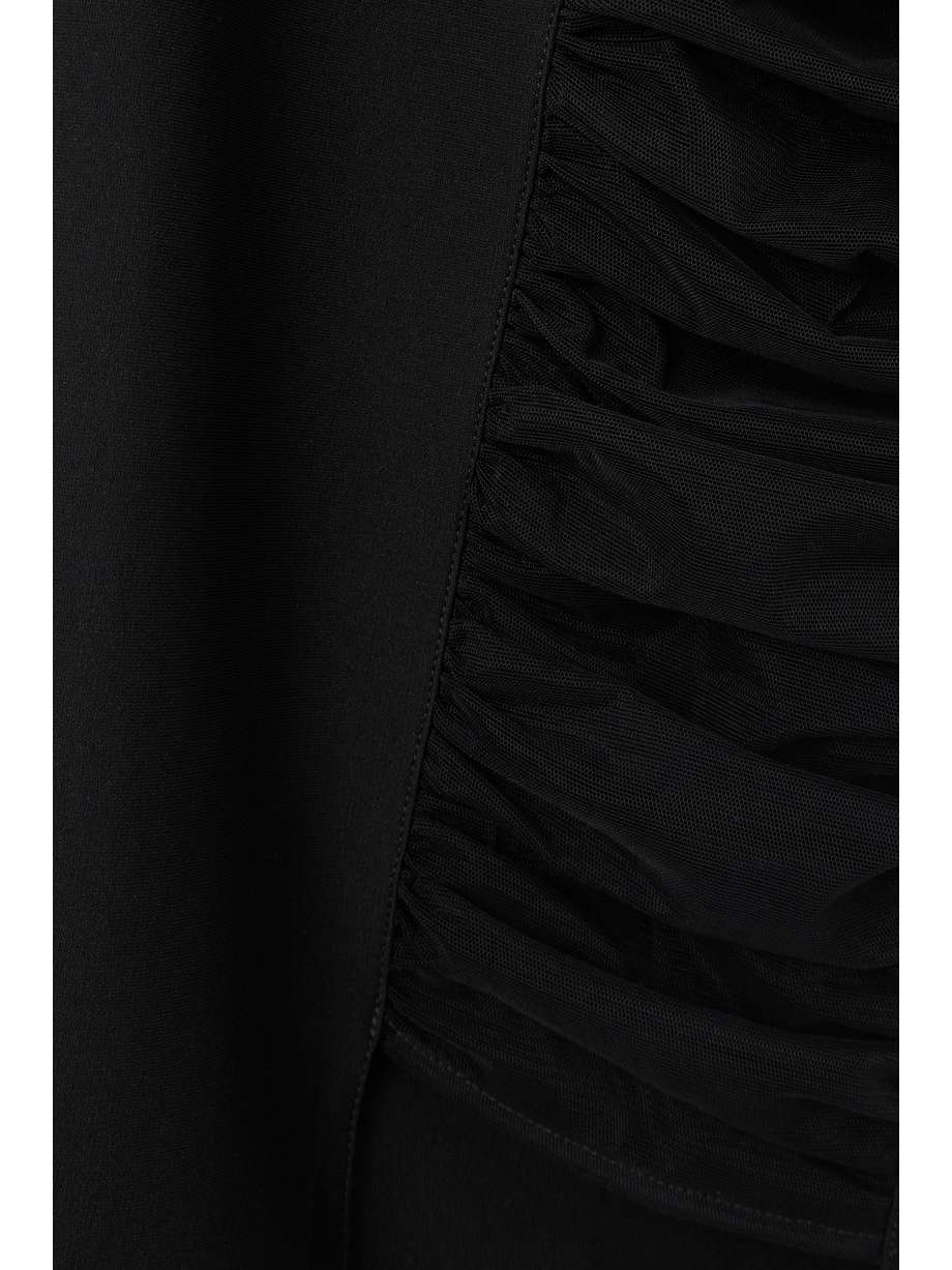 NENSI DOJAKA Paneled cutout stretch-crepe and tulle mini dress | NET-A ...