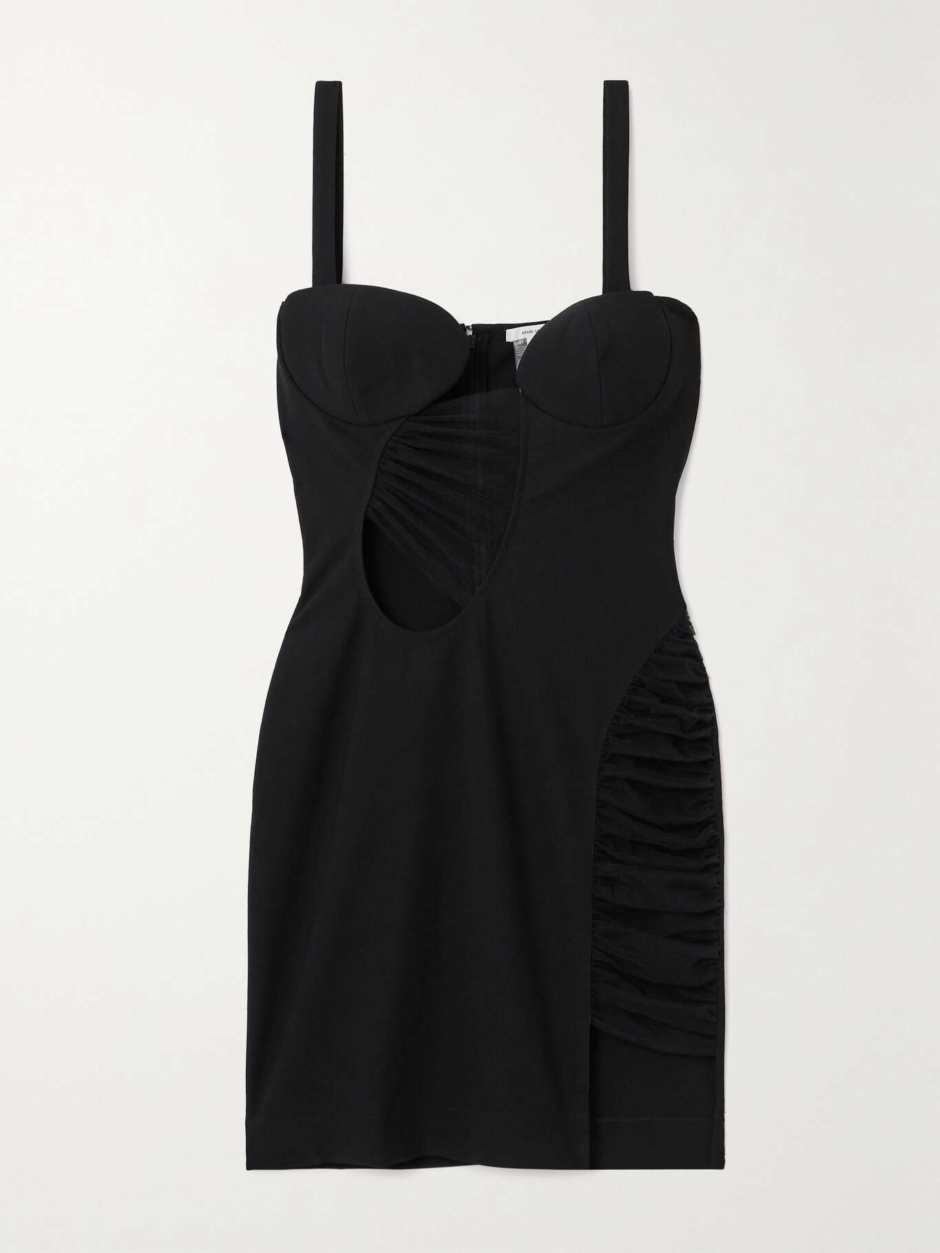 NENSI DOJAKA Paneled cutout stretch-crepe and tulle mini dress | NET-A ...