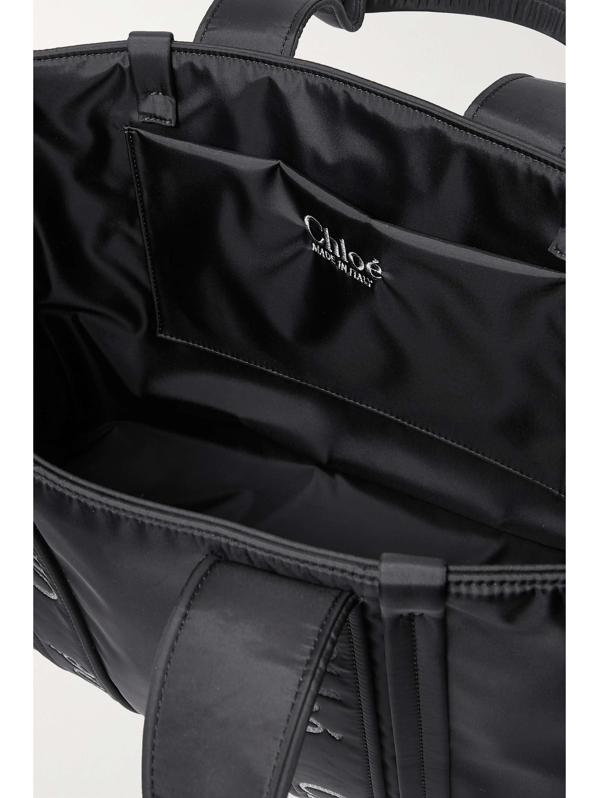 CHLOÉ Woody large embroidered shell tote | NET-A-PORTER