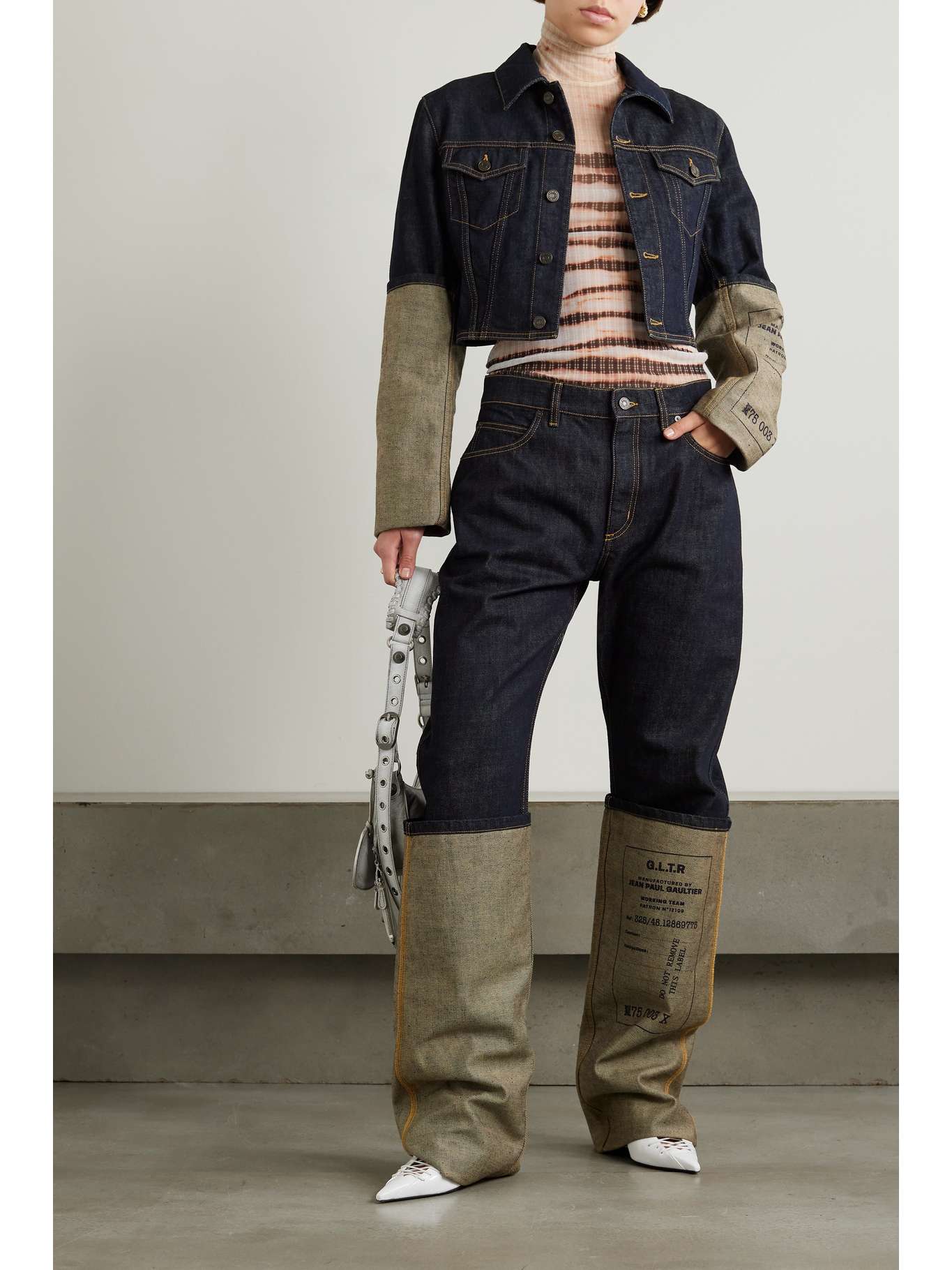 JEAN PAUL GAULTIER Printed high-rise wide-leg jeans | NET-A-PORTER