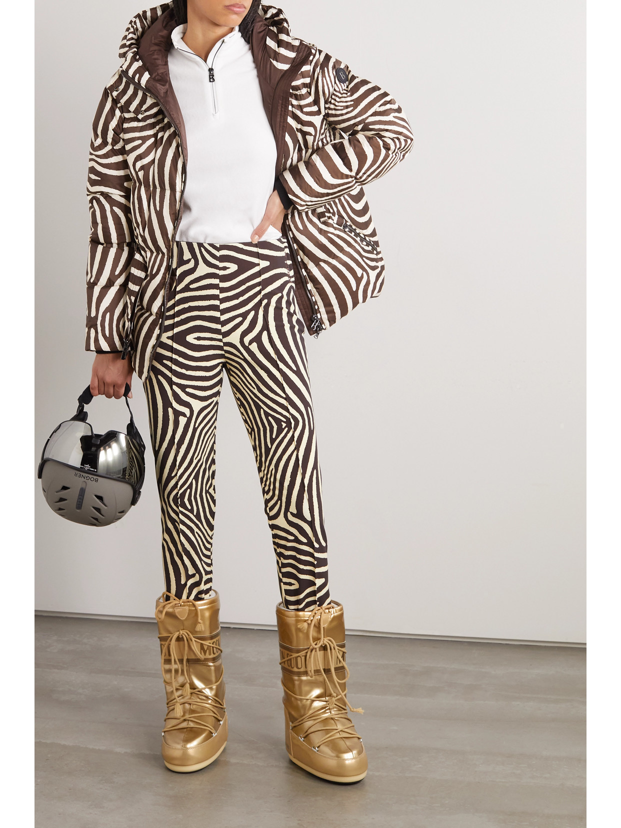 Bogner Elaine Zebra-print Stretch Stirrup Ski Pants In Multicoloured ...