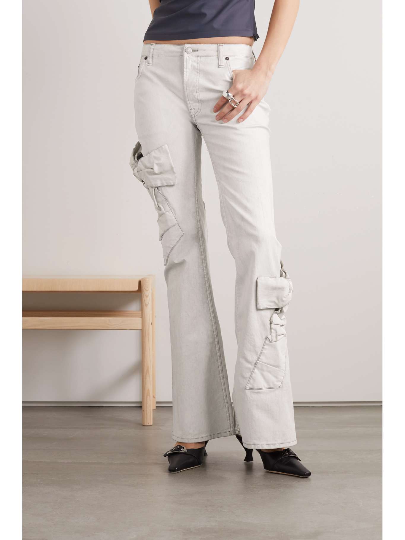 ACNE STUDIOS Bow-detailed flared jeans | NET-A-PORTER