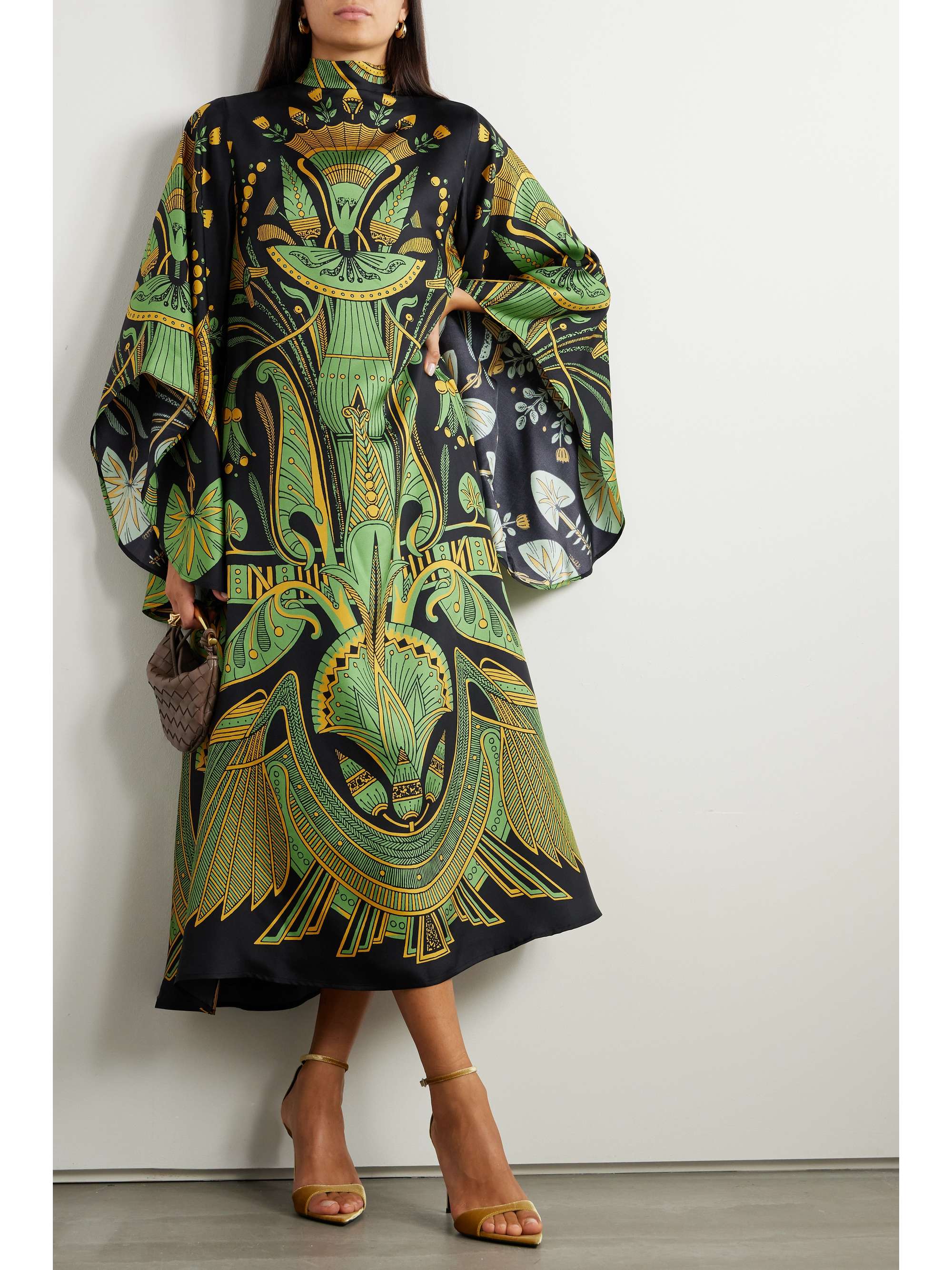 LA DOUBLEJ Magnifico printed silk-twill midi dress | NET-A-PORTER