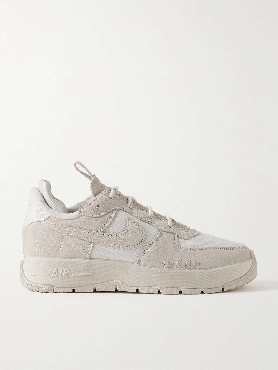NIKE Air Force 1 Wild suede and mesh sneakers | NET-A-PORTER