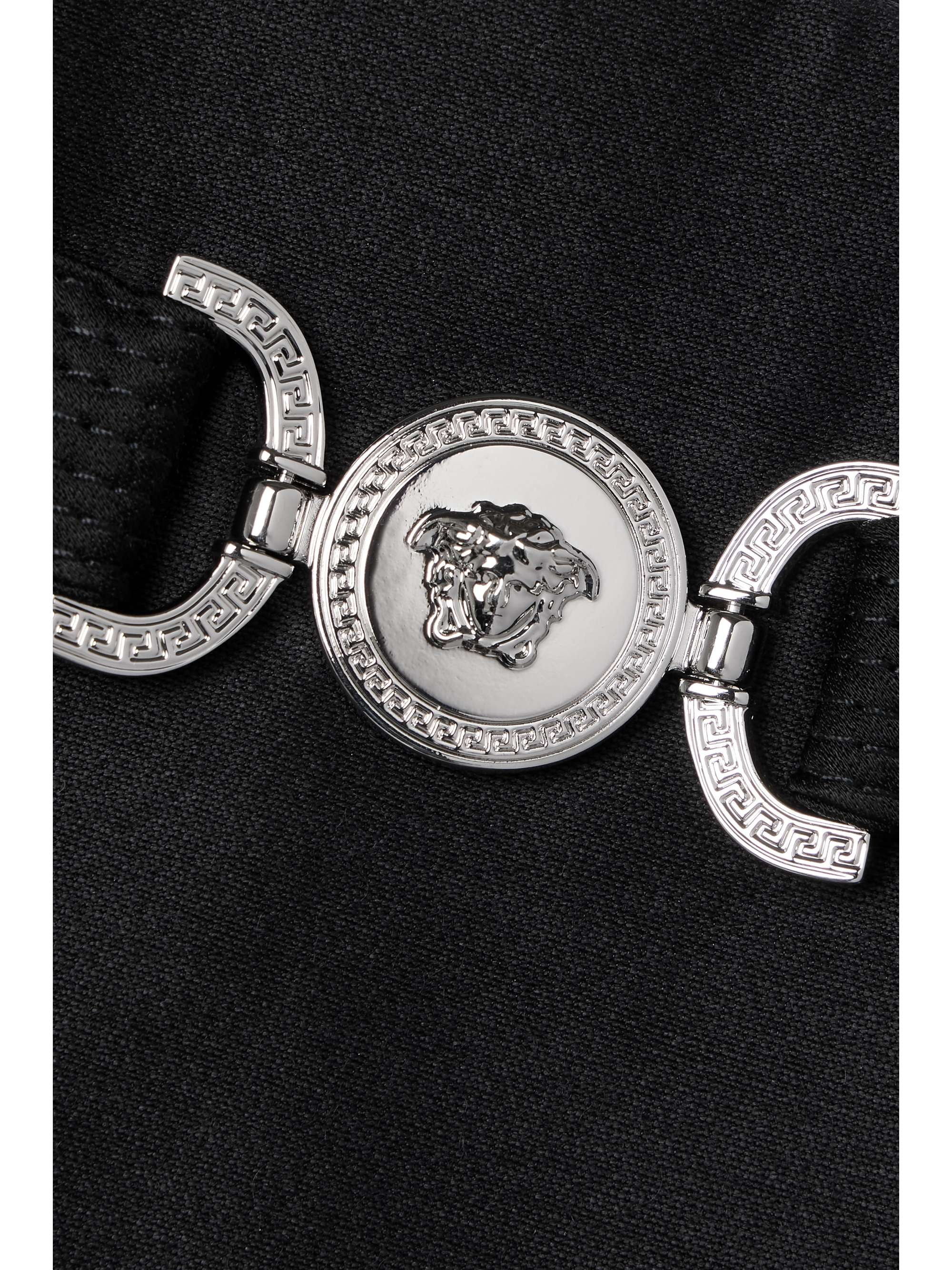 VERSACE Embellished wool and silk-blend top | NET-A-PORTER