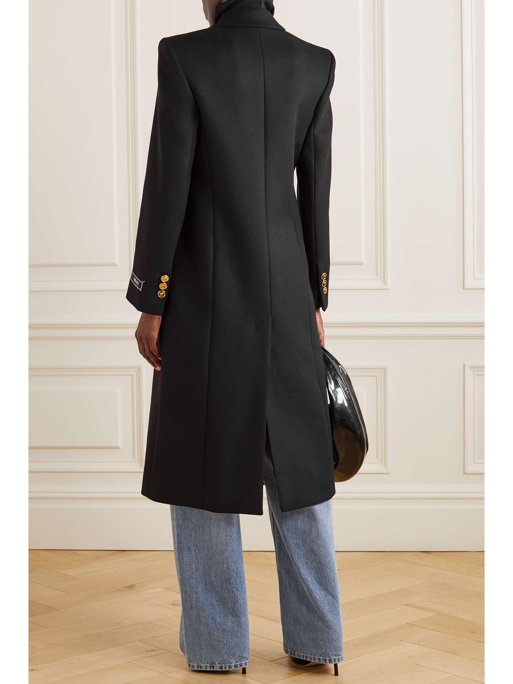 VERSACE Icons appliquéd wool-blend coat | NET-A-PORTER