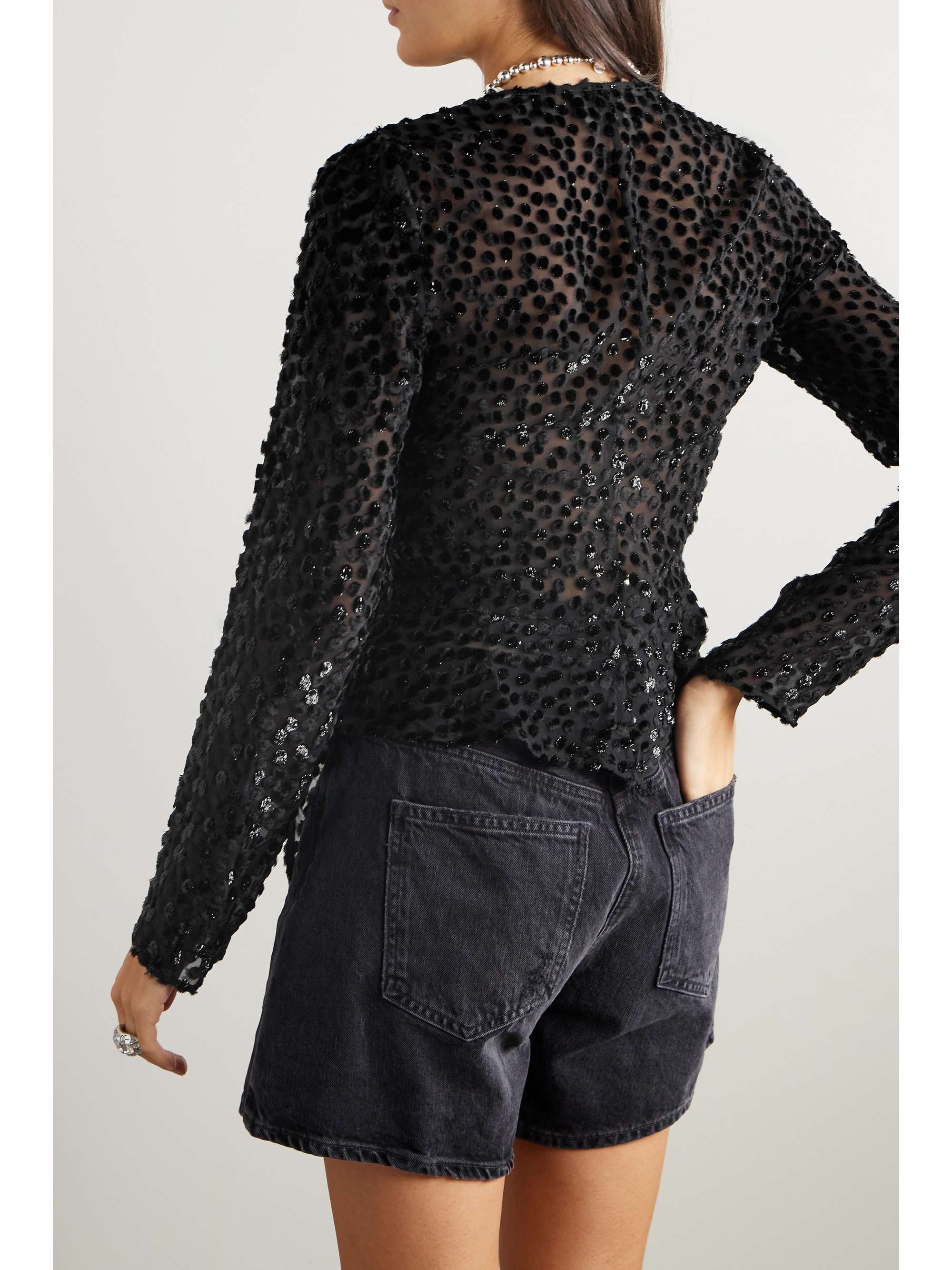 ISABEL MARANT Ulietta metallic devoré-velvet blouse | NET-A-PORTER