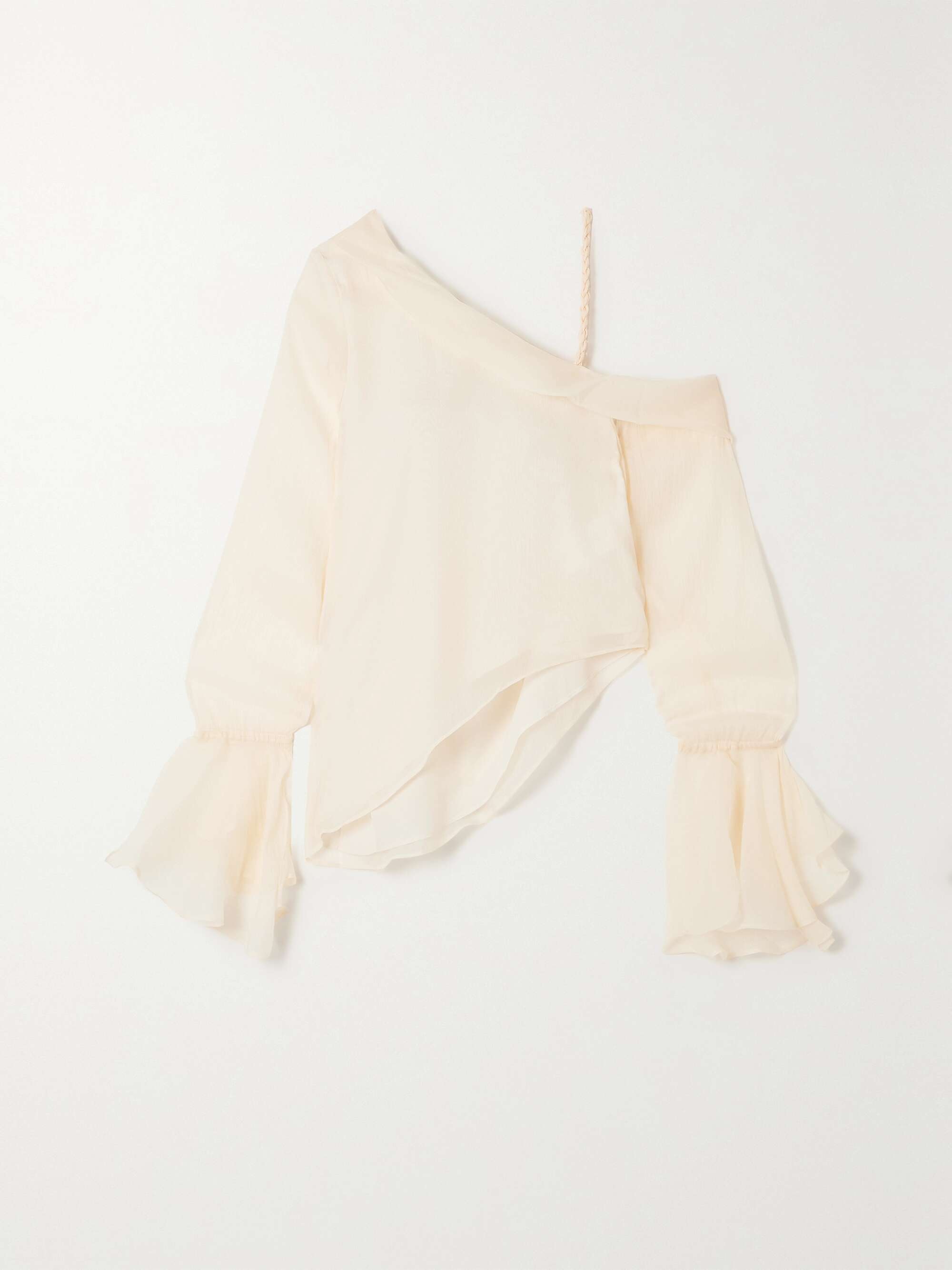 AJE. Edith one-shoulder ruffled crepon blouse | NET-A-PORTER