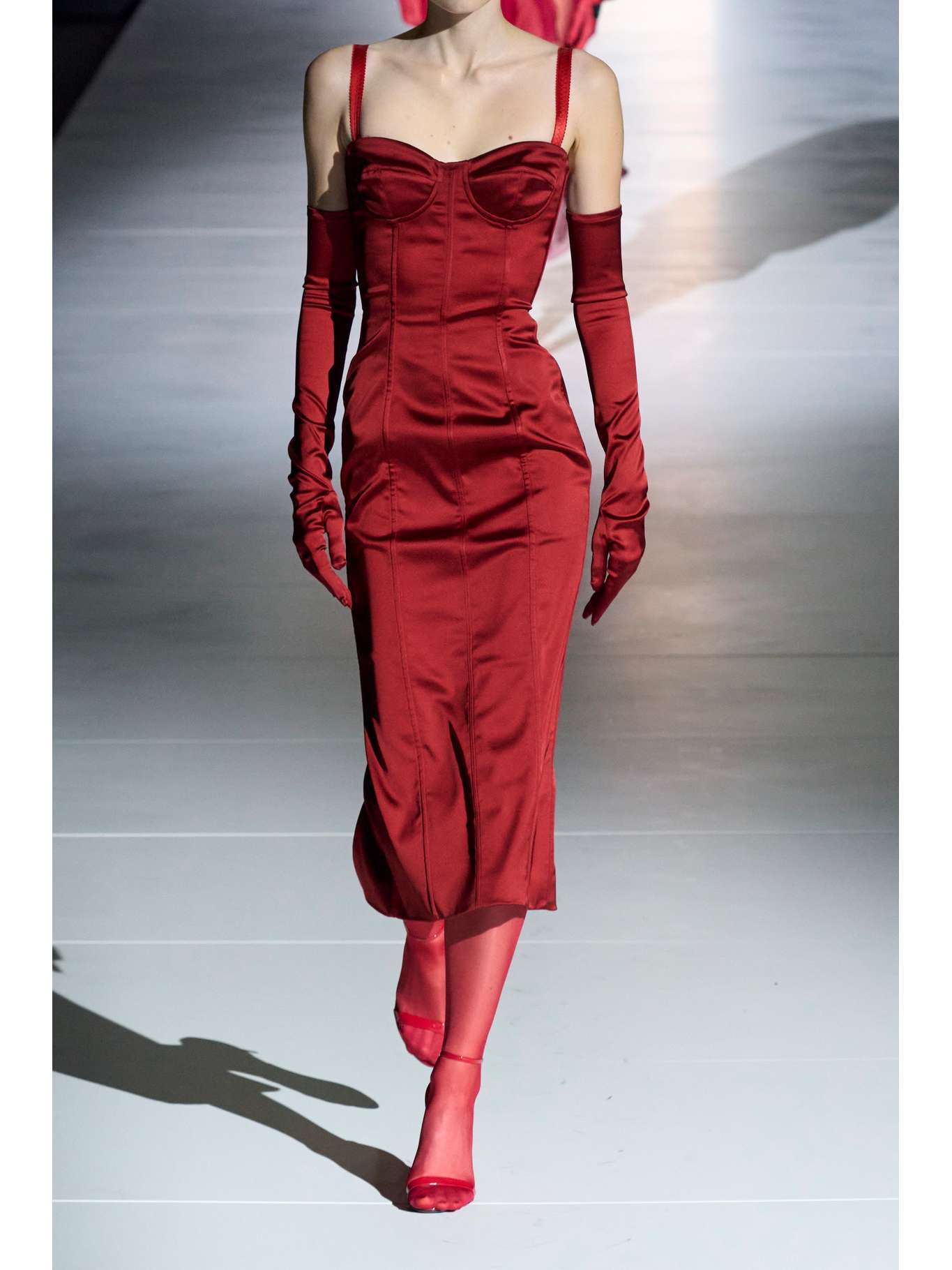 DOLCE&GABBANA Stretch-satin midi dress | NET-A-PORTER