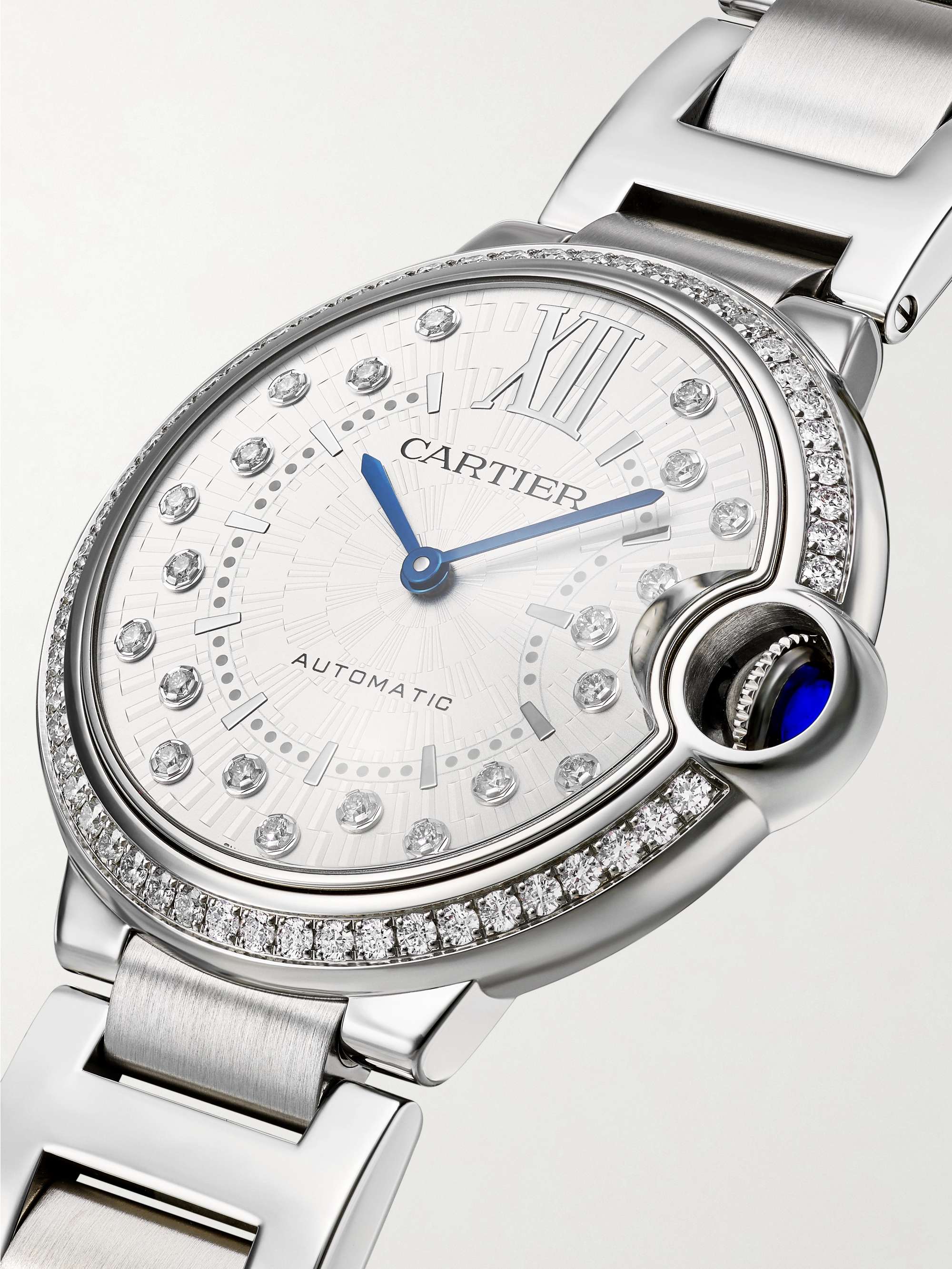 CARTIER Ballon Bleu de Cartier Automatic 36mm stainless steel and diamond watch | NET-A-PORTER