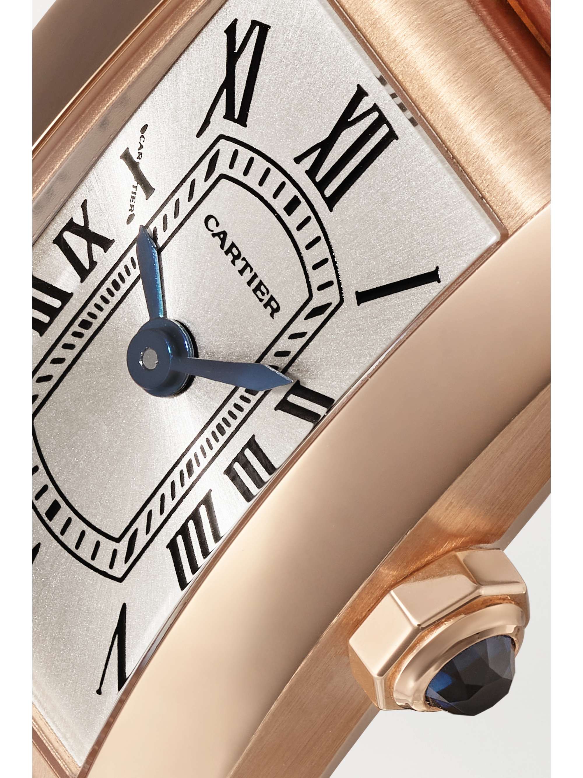 CARTIER Tank Américaine 28mm mini 18-karat rose gold alligator watch ...