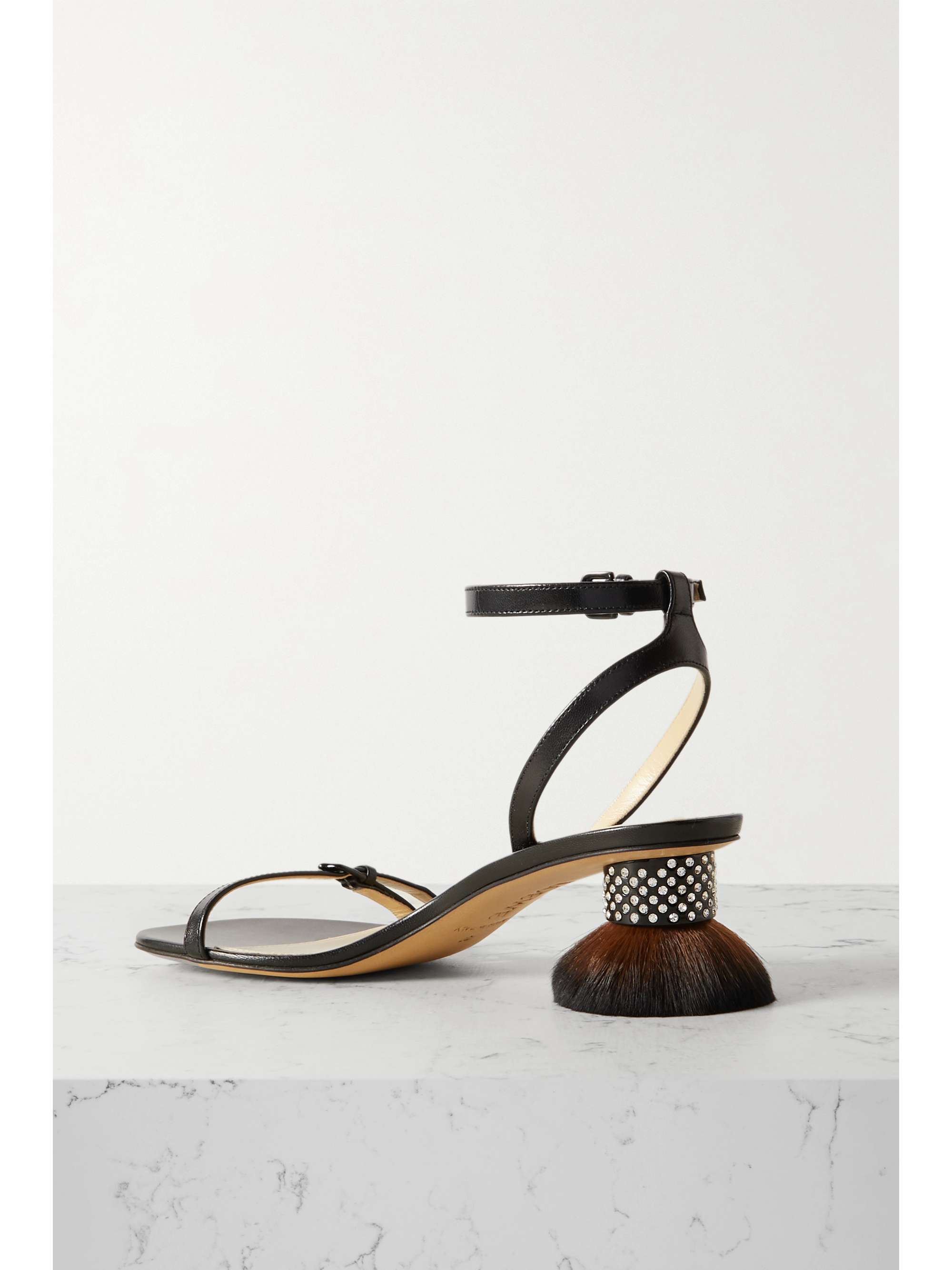 LOEWE Crystal-embellished leather sandals | NET-A-PORTER