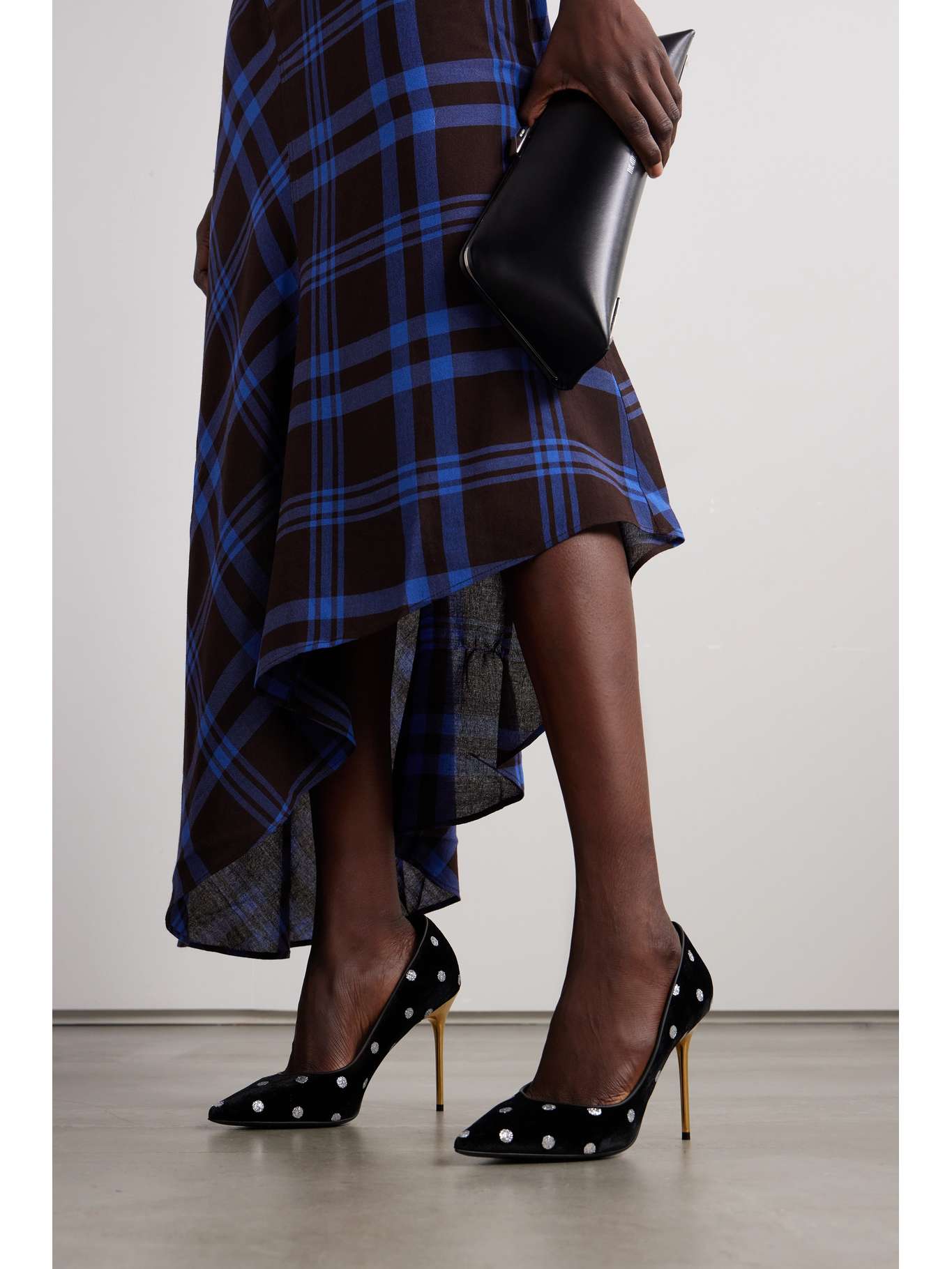 BALMAIN Ruby polka-dot glittered velvet pumps | NET-A-PORTER