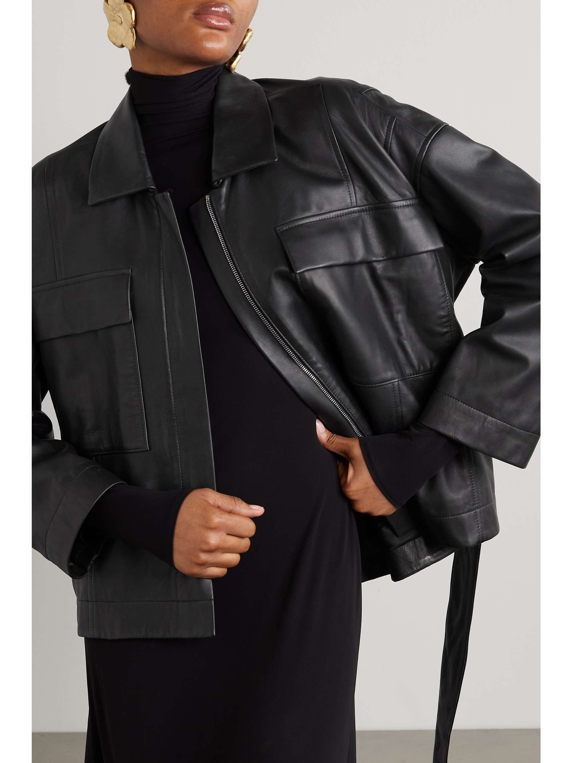 TOVE Rae belted leather jacket | NET-A-PORTER