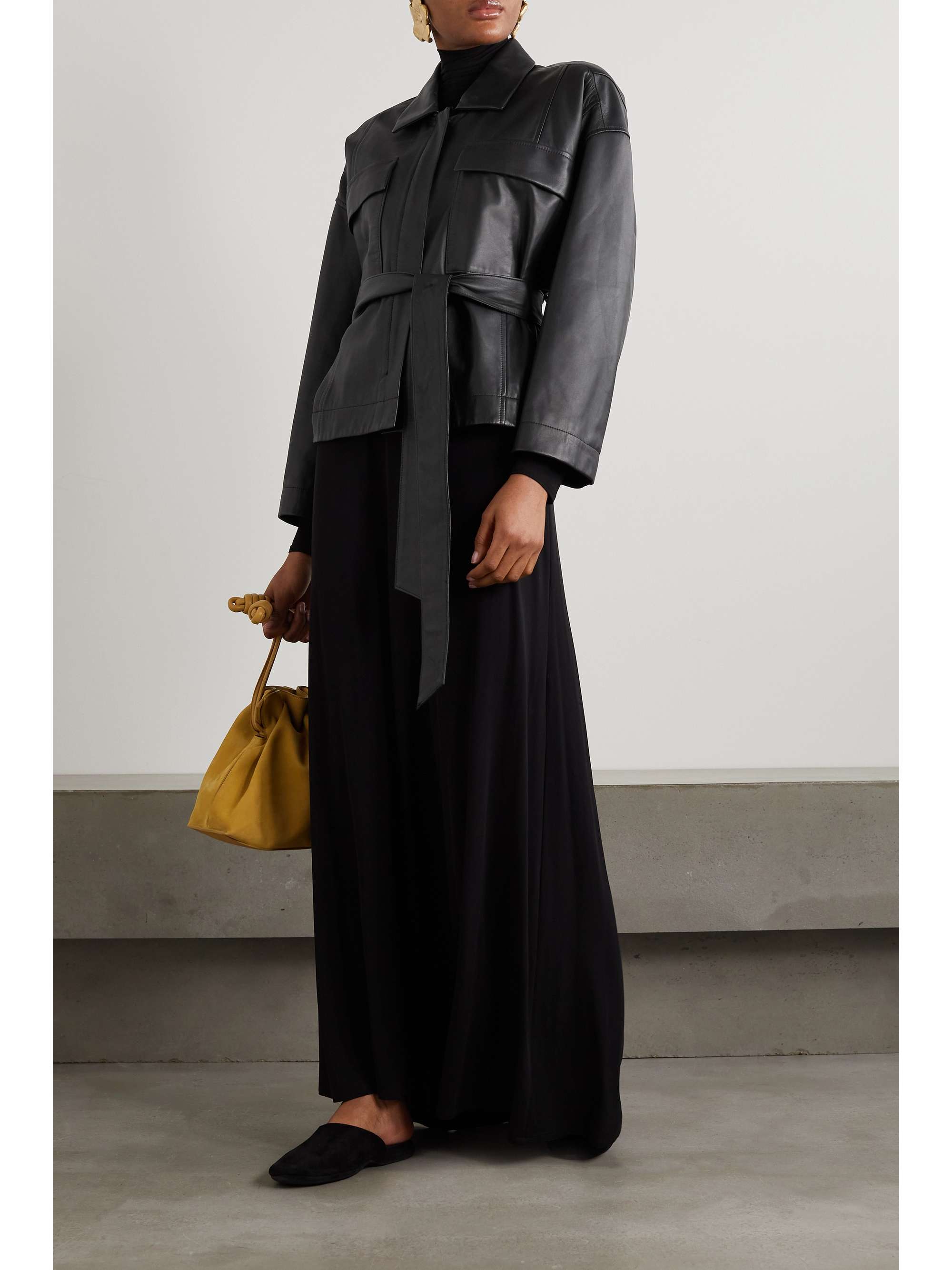 TOVE Rae belted leather jacket | NET-A-PORTER