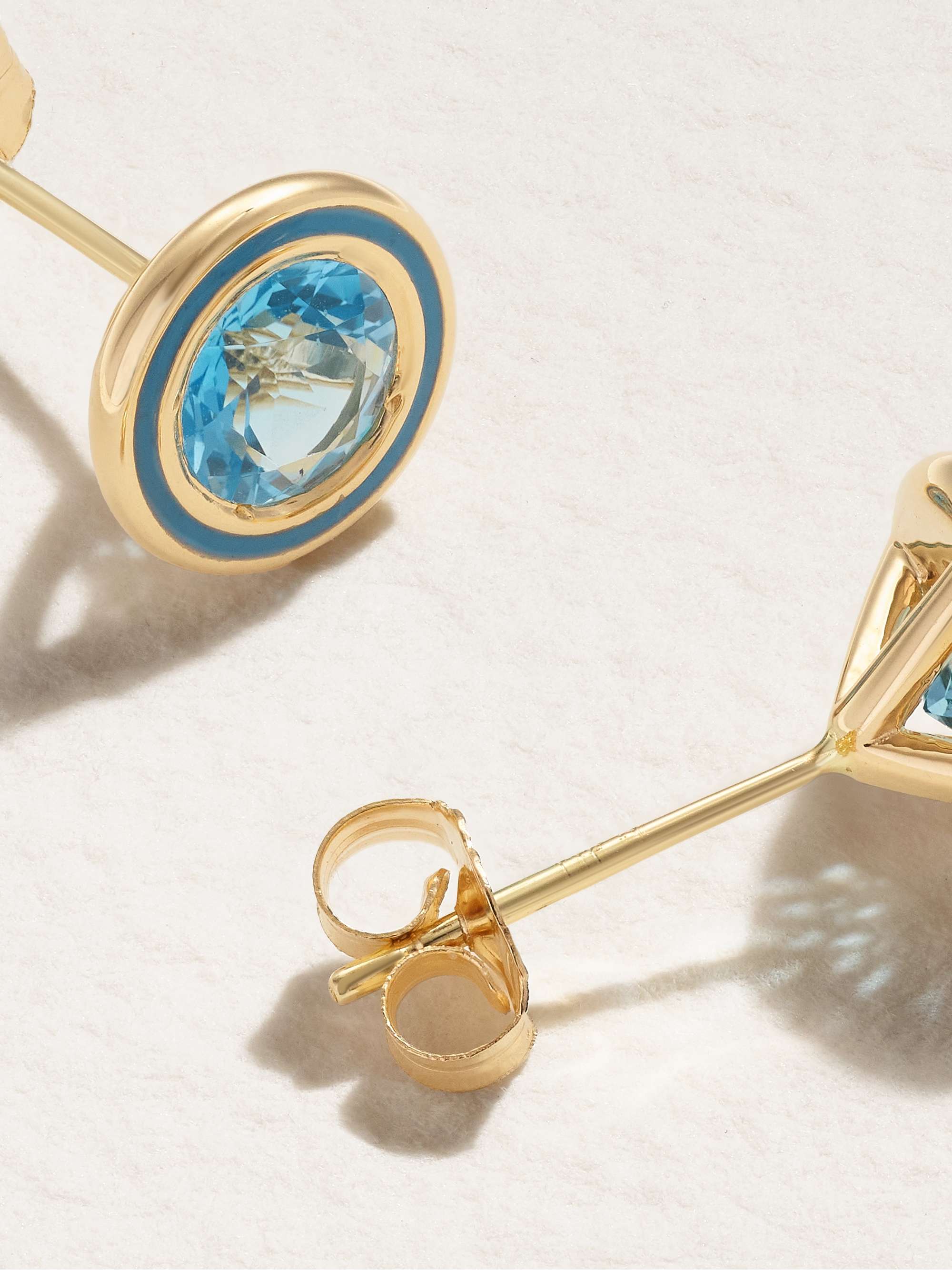 ALISON LOU Madison 14-karat gold, laboratory-grown topaz and enamel ...