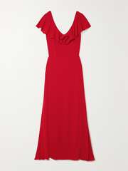 BERNADETTE Sebastian ruffled crepe de chine gown | NET-A-PORTER