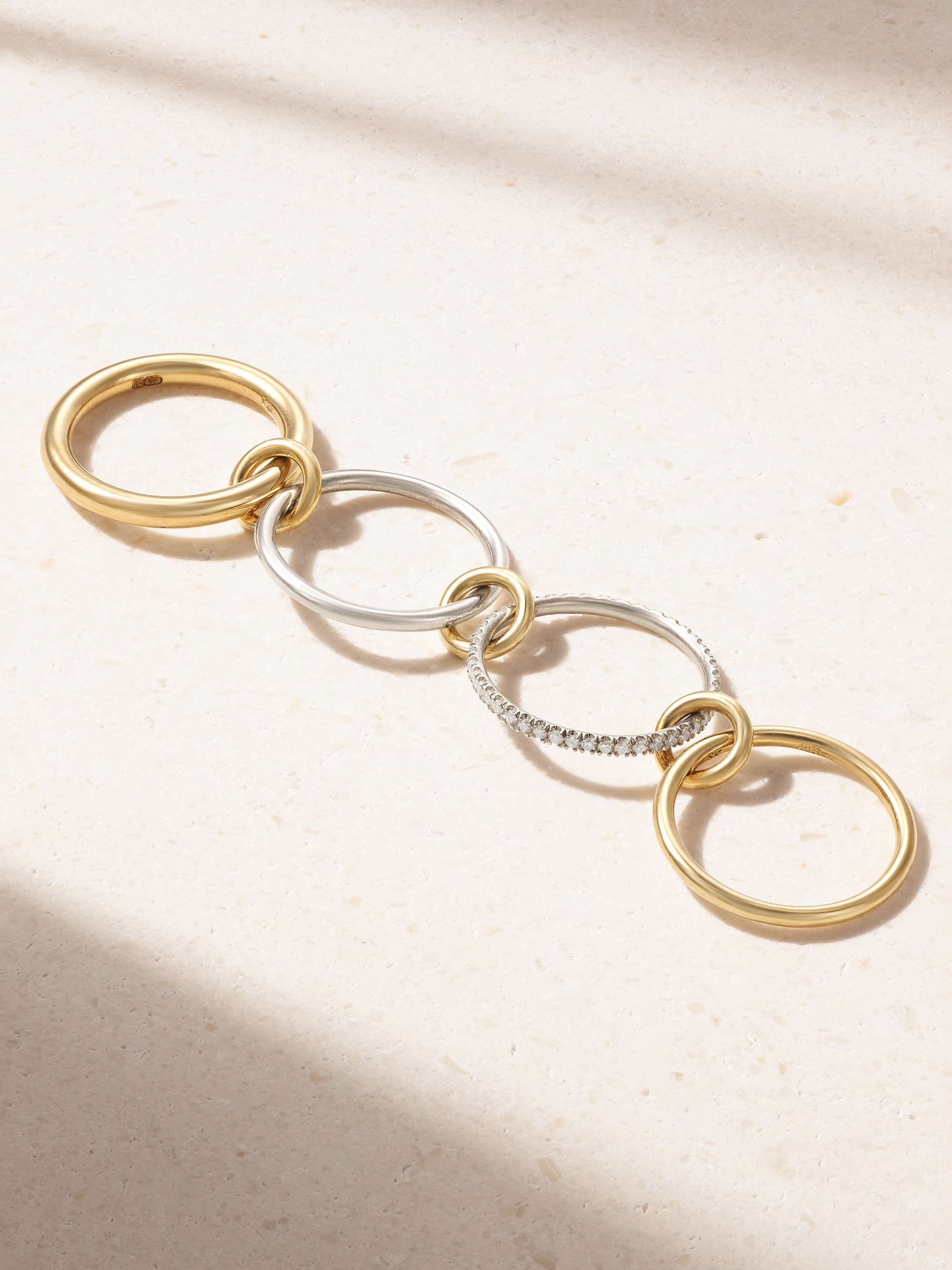 SPINELLI KILCOLLIN Callista set of four sterling silver and 18-karat ...