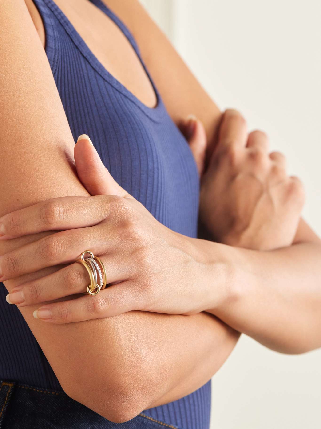 SPINELLI KILCOLLIN Callista set of four sterling silver and 18-karat ...