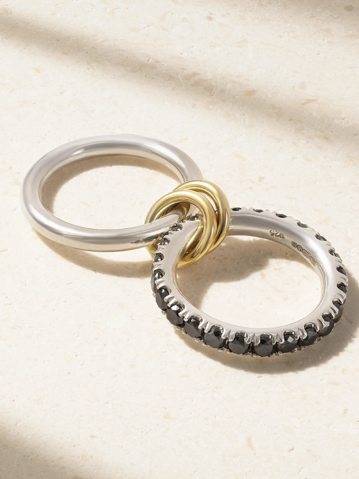 Spinelli Kilcollin Enzo Set Of Two 18-karat Gold, Sterling Silver And ...