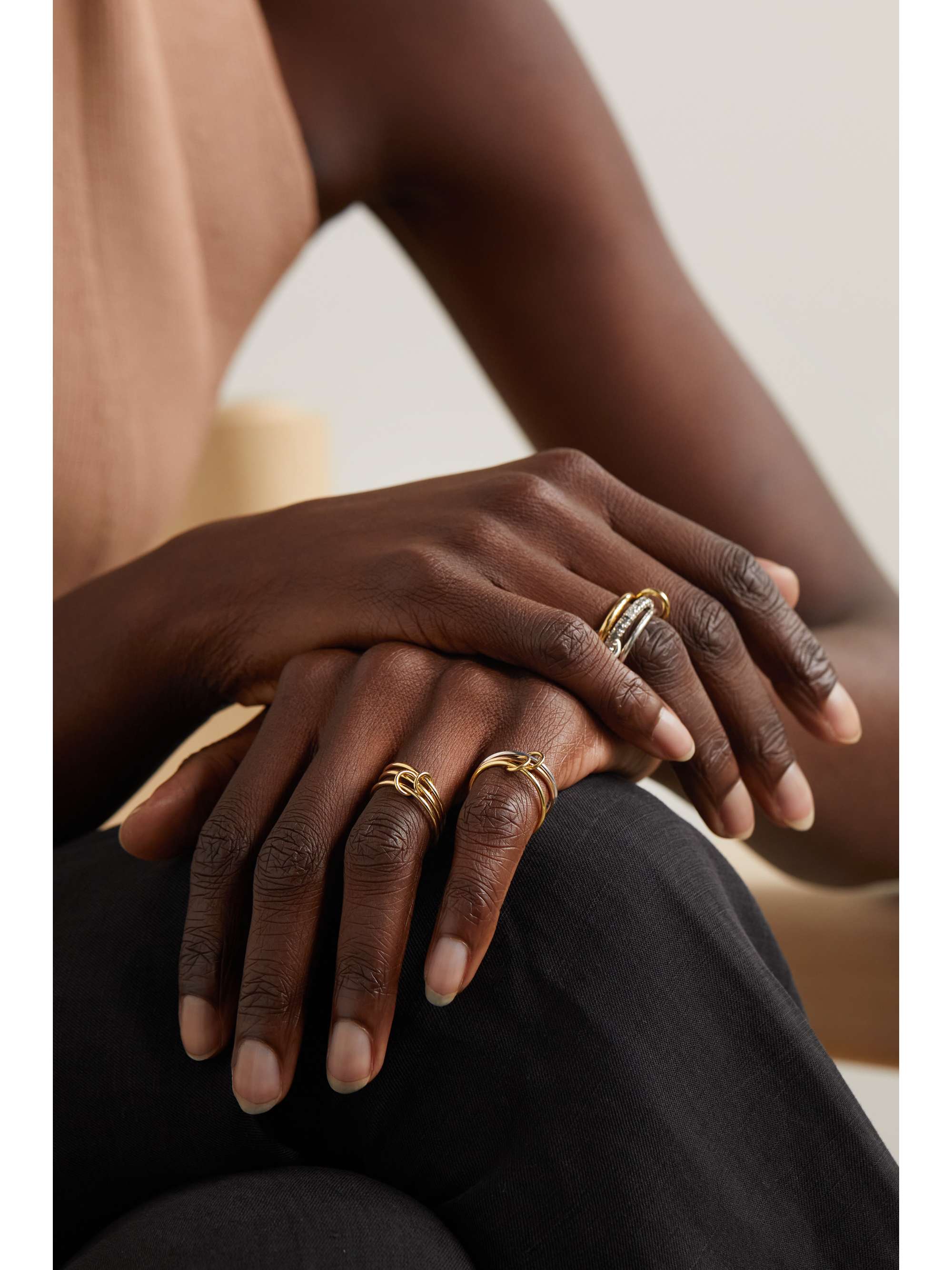 SPINELLI KILCOLLIN Cyllene set of three 18-karat gold rings | NET-A-PORTER