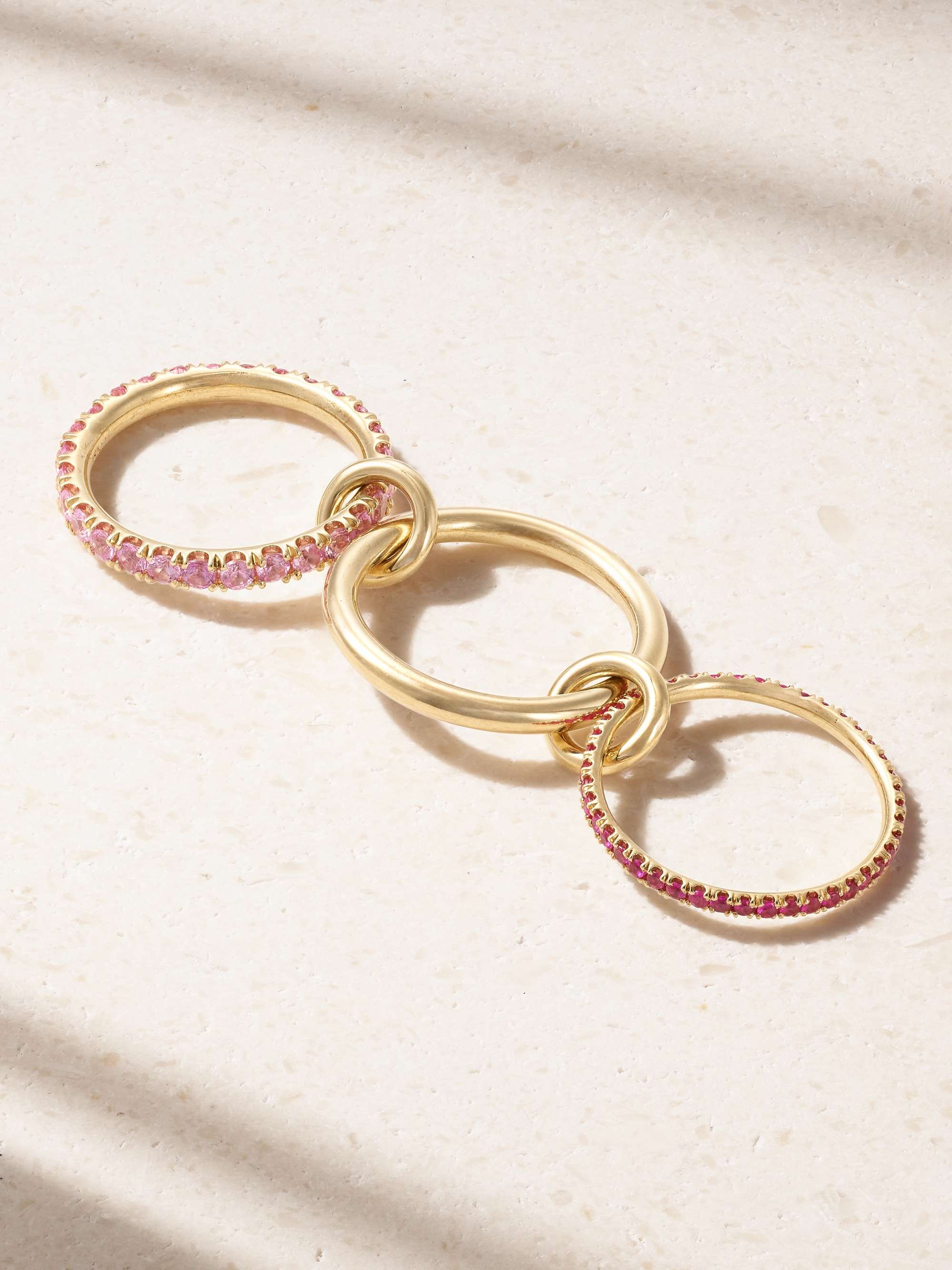 SPINELLI KILCOLLIN Norah set of three 18-karat gold sapphire rings ...