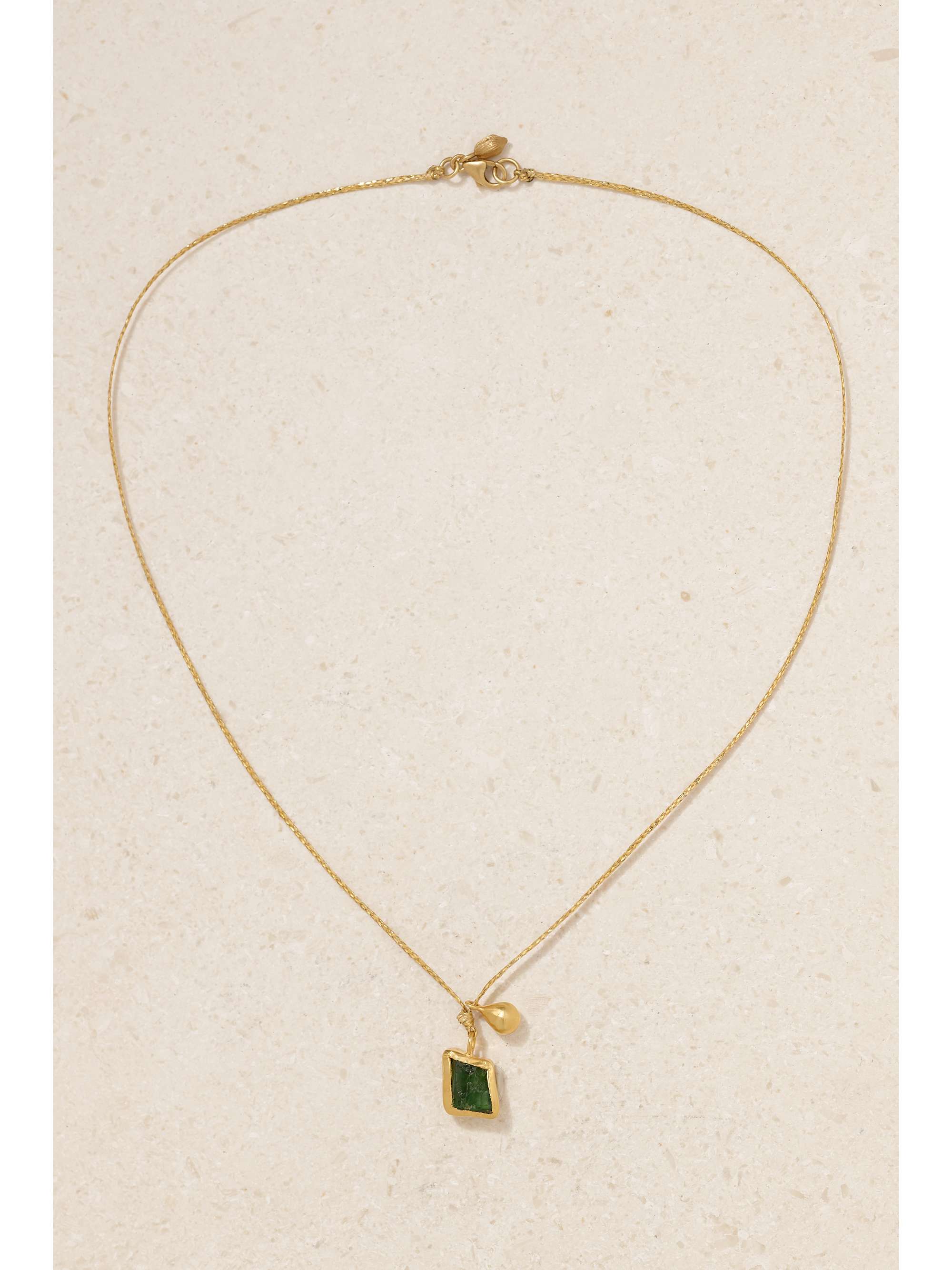 PIPPA SMALL 18-karat gold, cord and tourmaline necklace | NET-A-PORTER