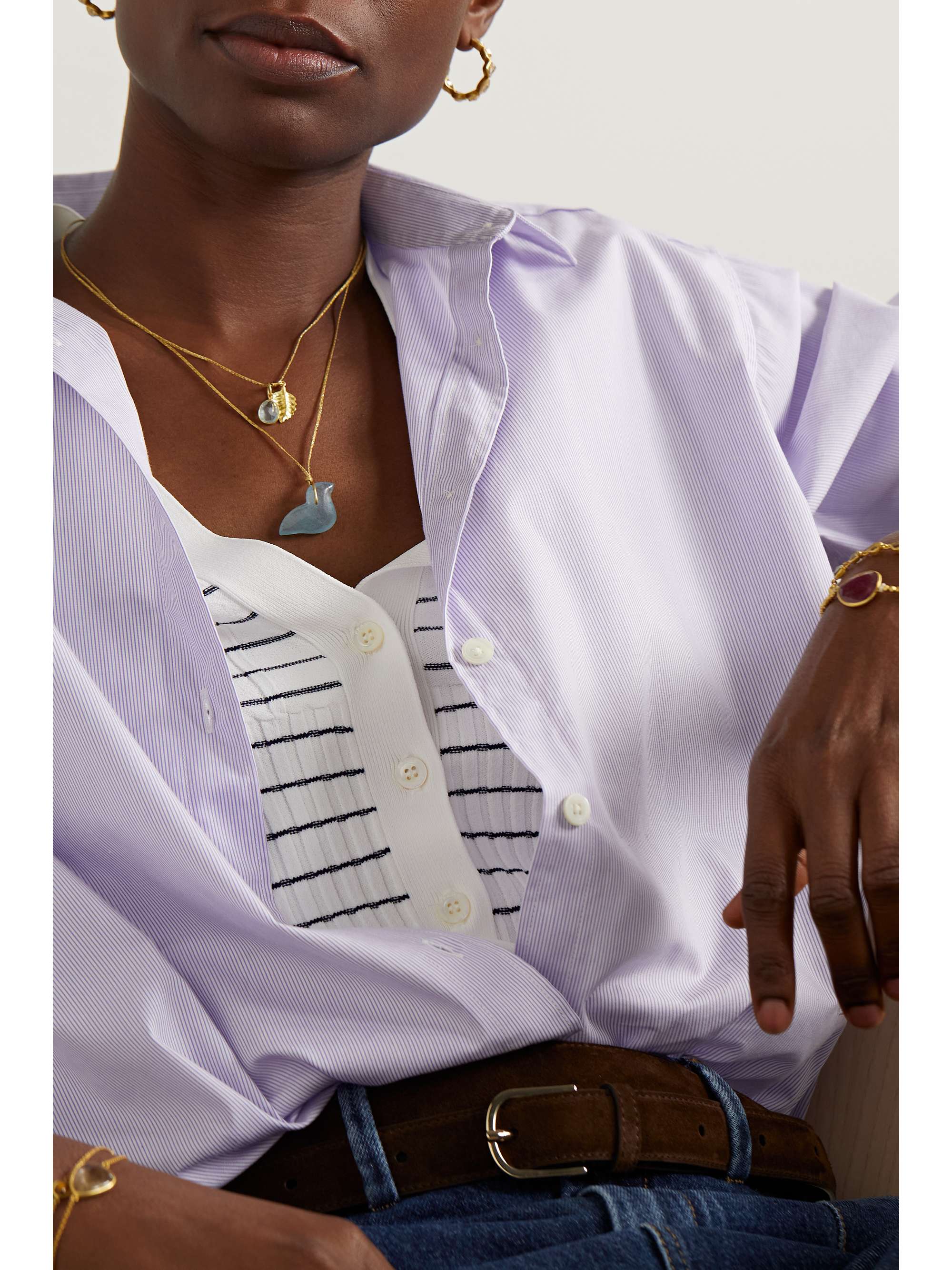 PIPPA SMALL 18-karat gold aquamarine necklace | NET-A-PORTER