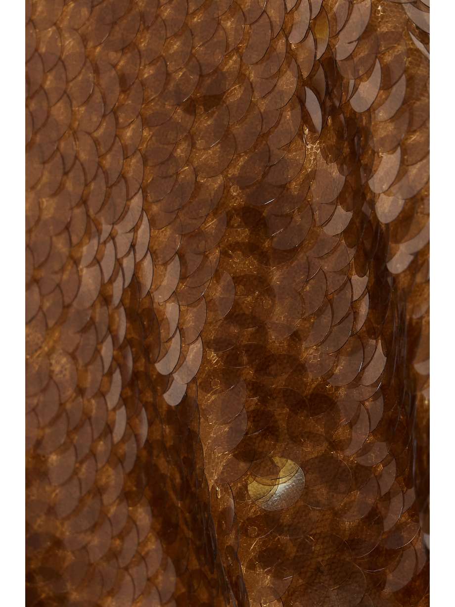 A.W.A.K.E. MODE Backless draped sequined tulle halterneck top | NET-A ...