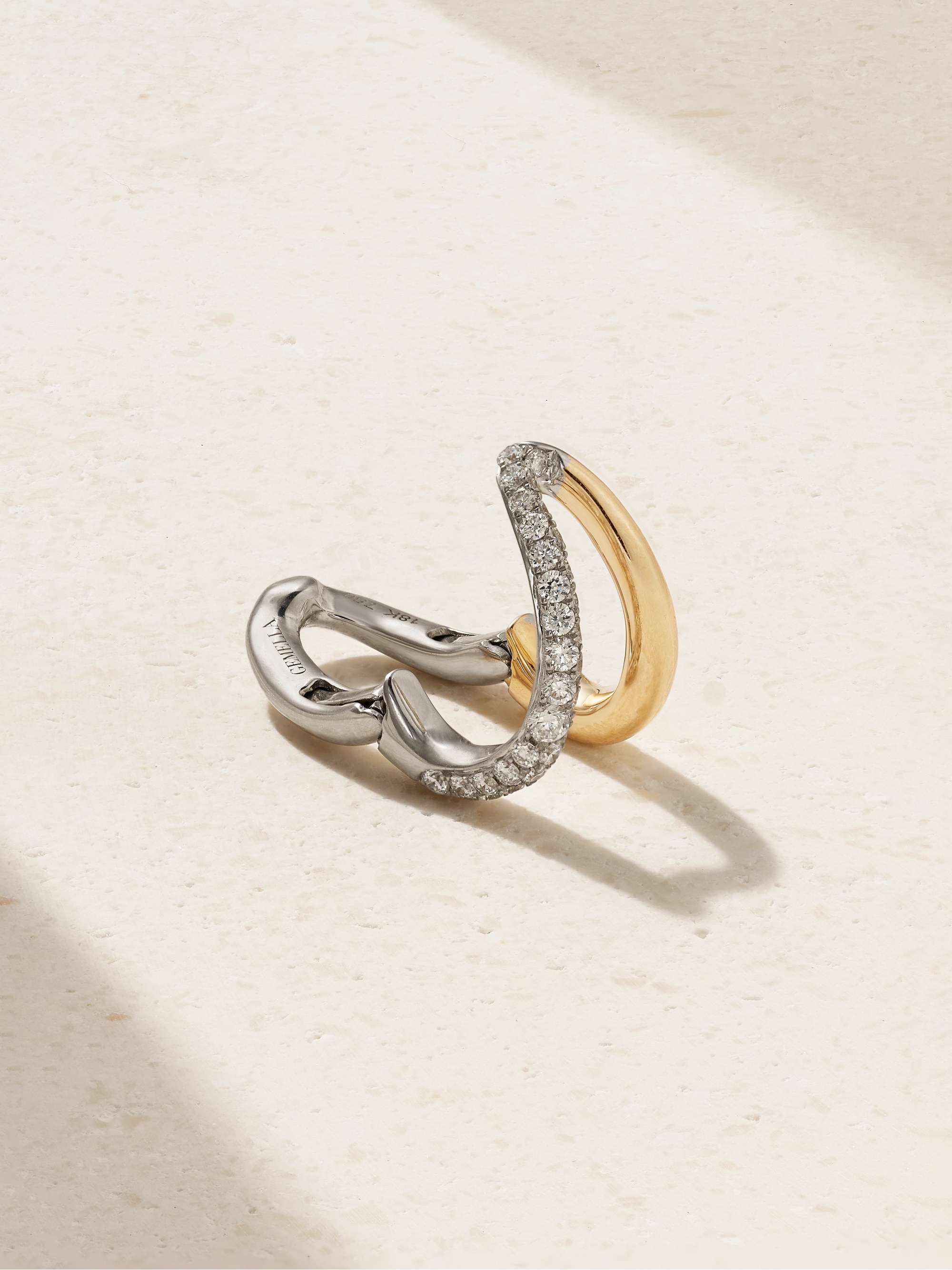 GEMELLA Intertwin 18-karat white and yellow gold diamond ear cuff | NET ...