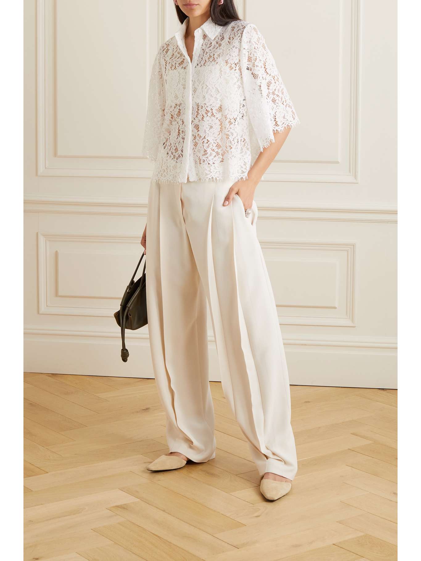 L'AGENCE Fern corded lace blouse | NET-A-PORTER