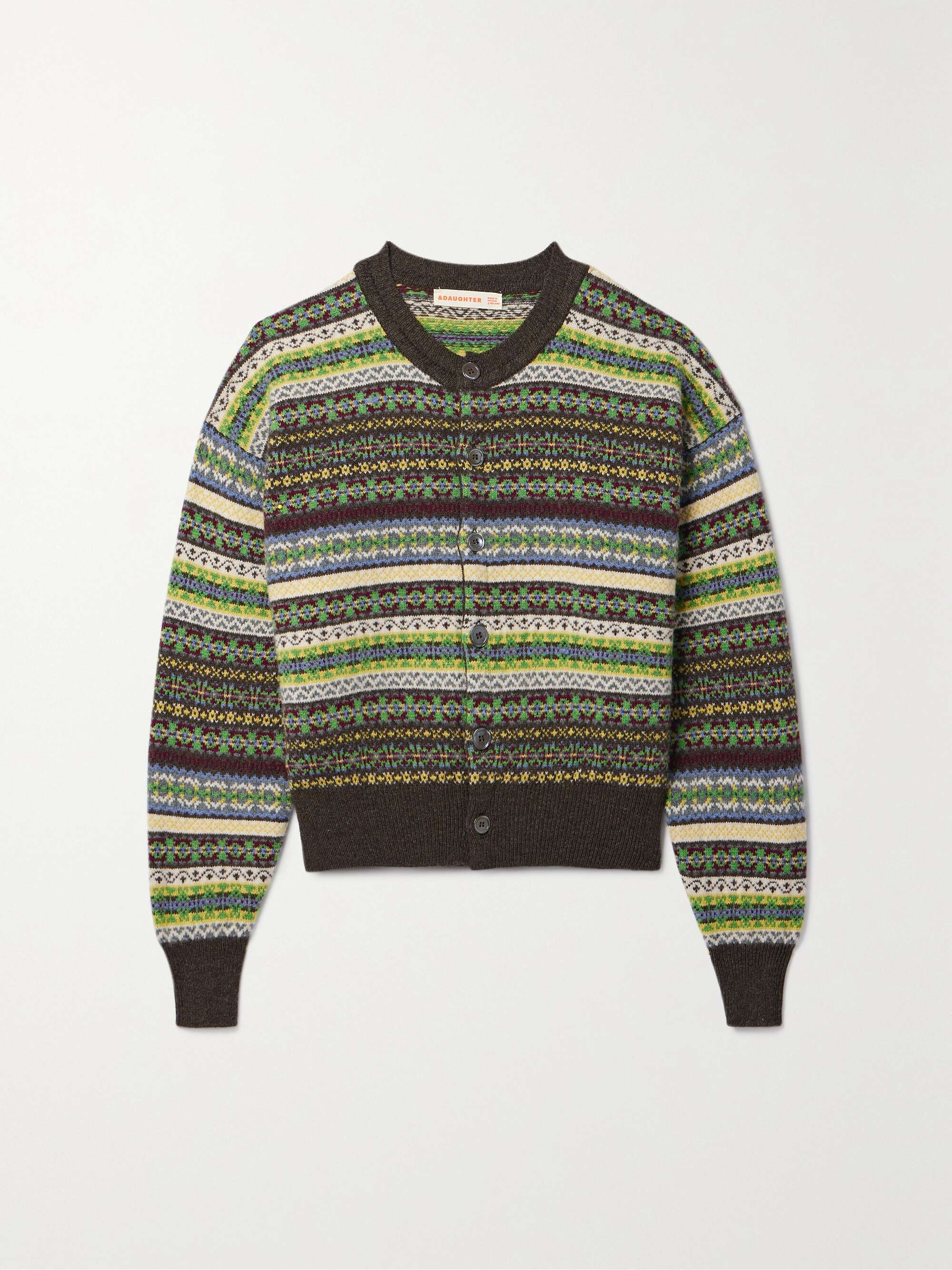 &DAUGHTER + NET SUSTAIN Ada Fair Isle wool cardigan | NET-A-PORTER
