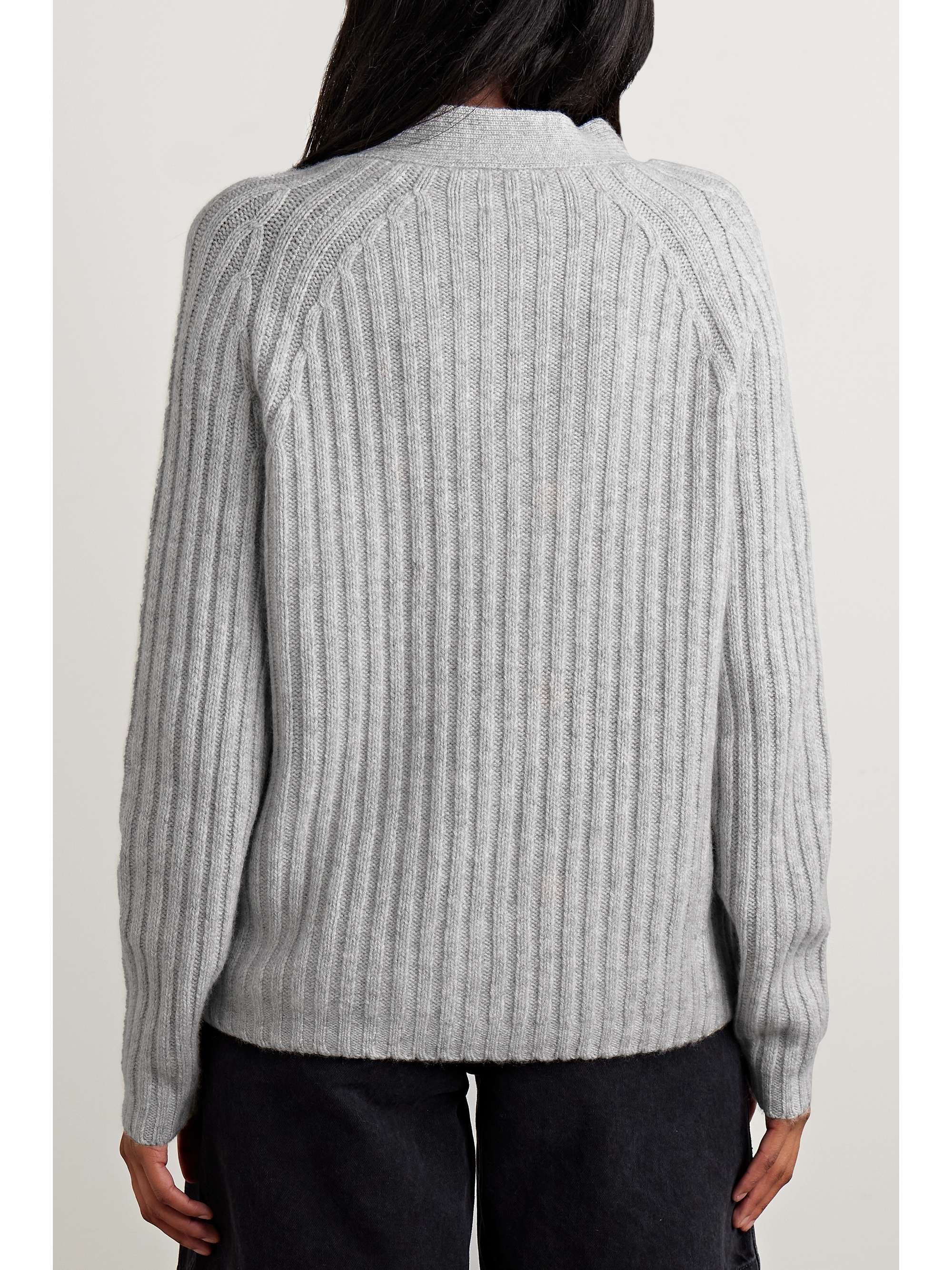 ALLUDE + NET SUSTAIN Ribbed cashmere-blend cardigan | NET-A-PORTER