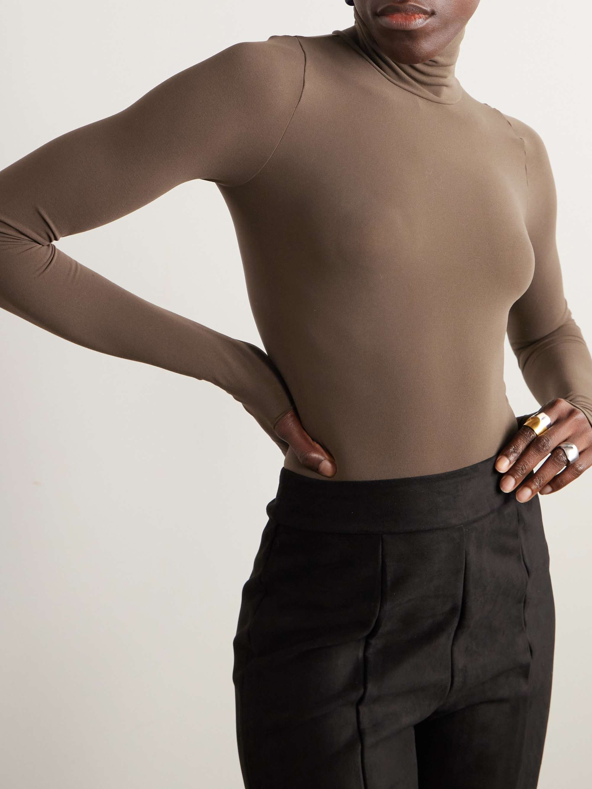 Commando Stretch Jersey Turtleneck Thong Bodysuit Net A Porter